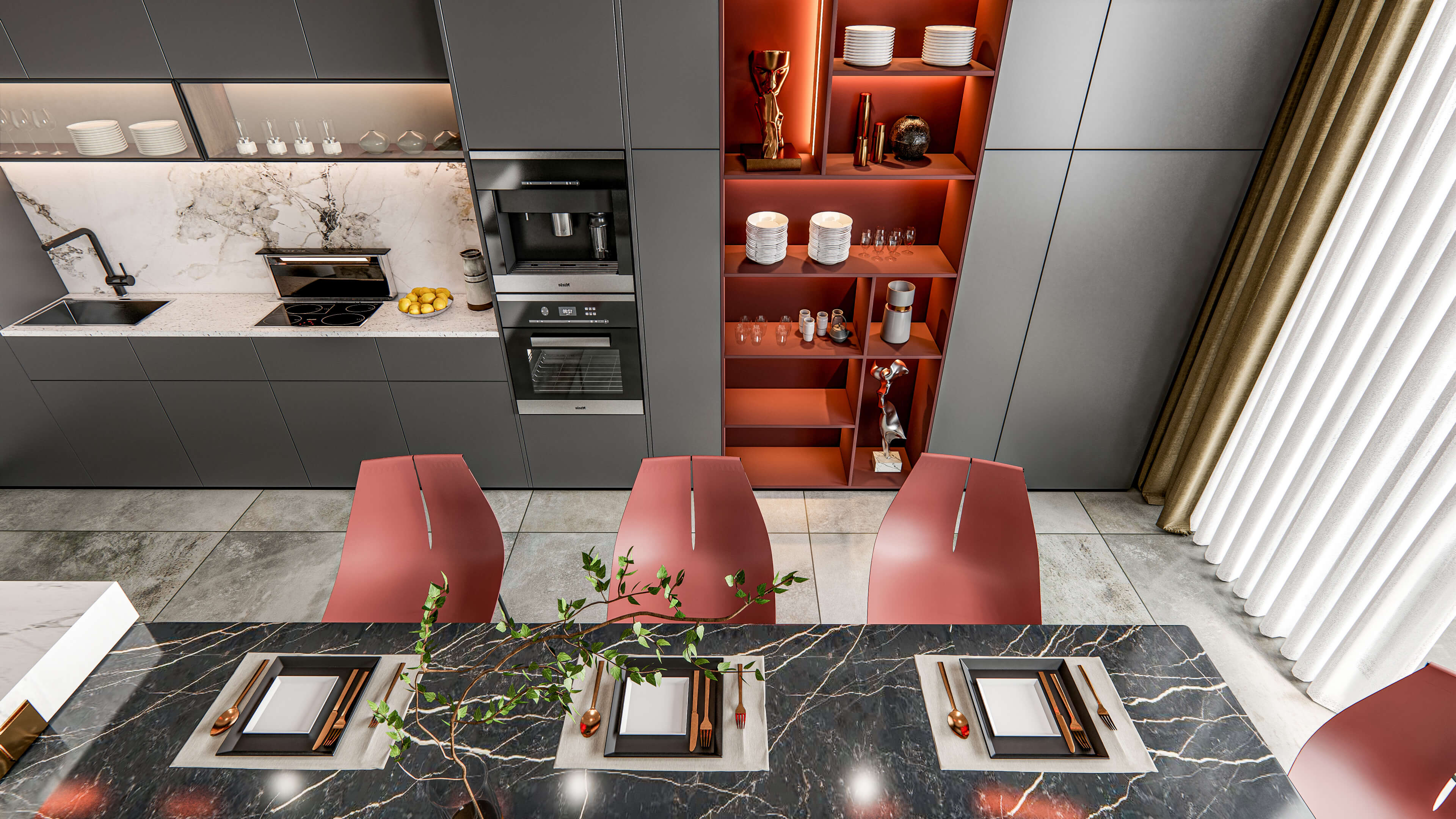 Kitchen Full Scene 035 - 3D Model by IID Studio