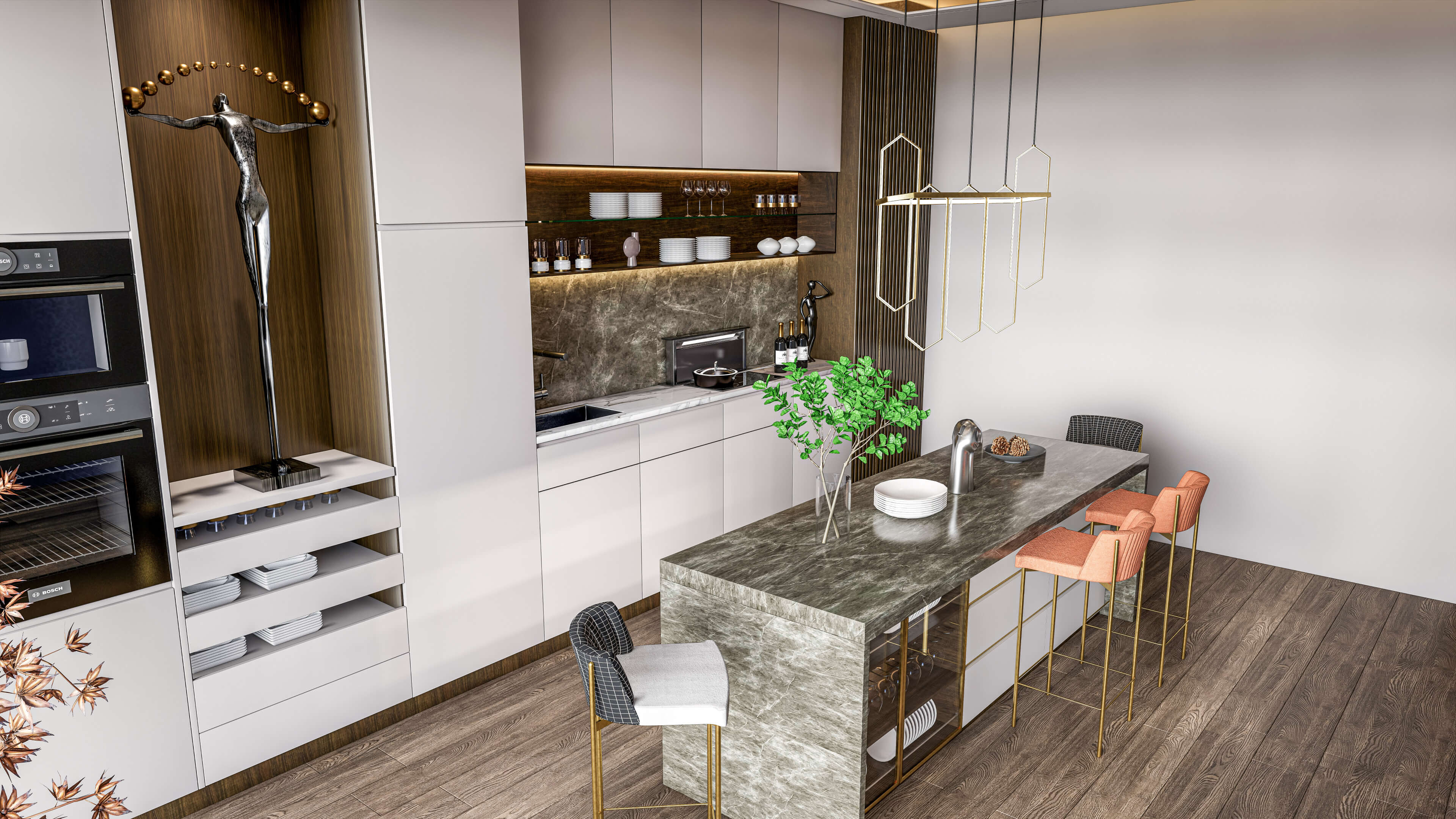 Kitchen Full Scene - 3D Model by IID Studio