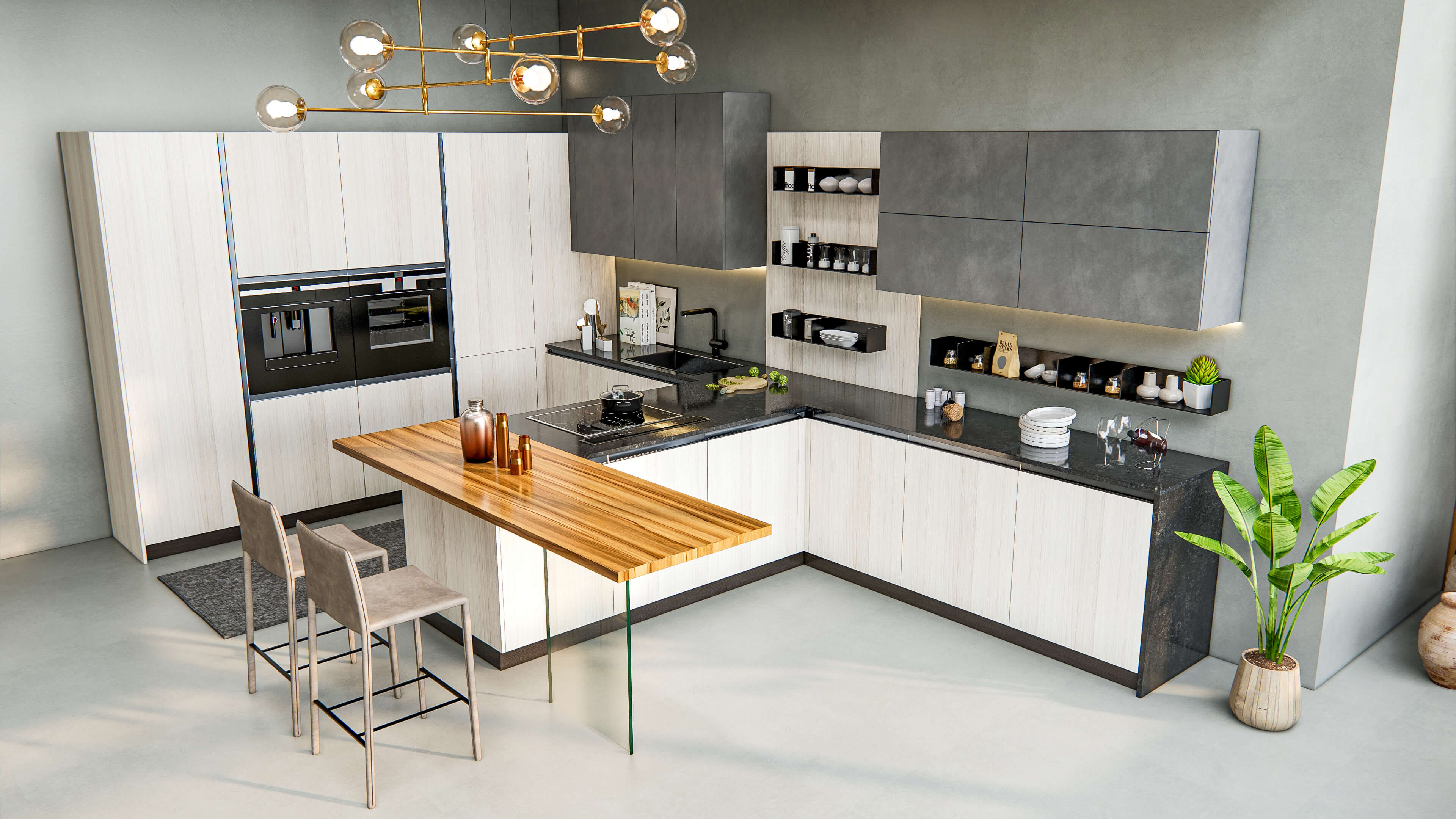 Kitchen Fully Parametric Fully Resizable Full Scene 44 - 3D Model by IID Studio