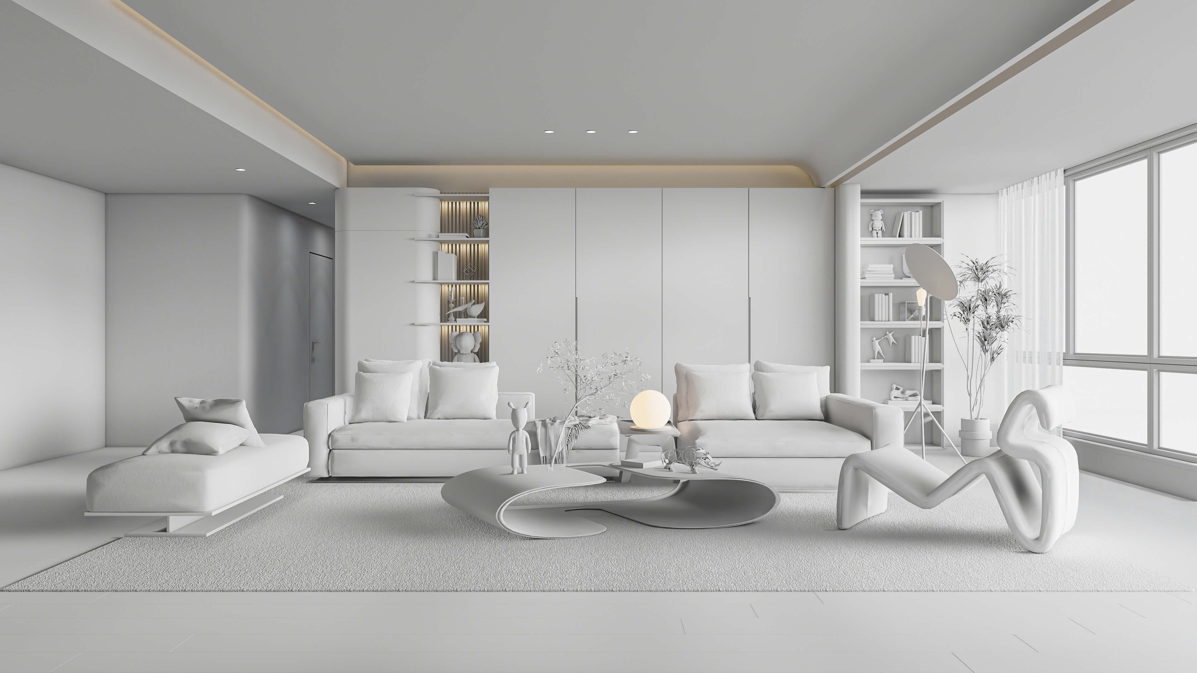 Living Room Interior Full Scene 0 - 3D Model by IID Studio