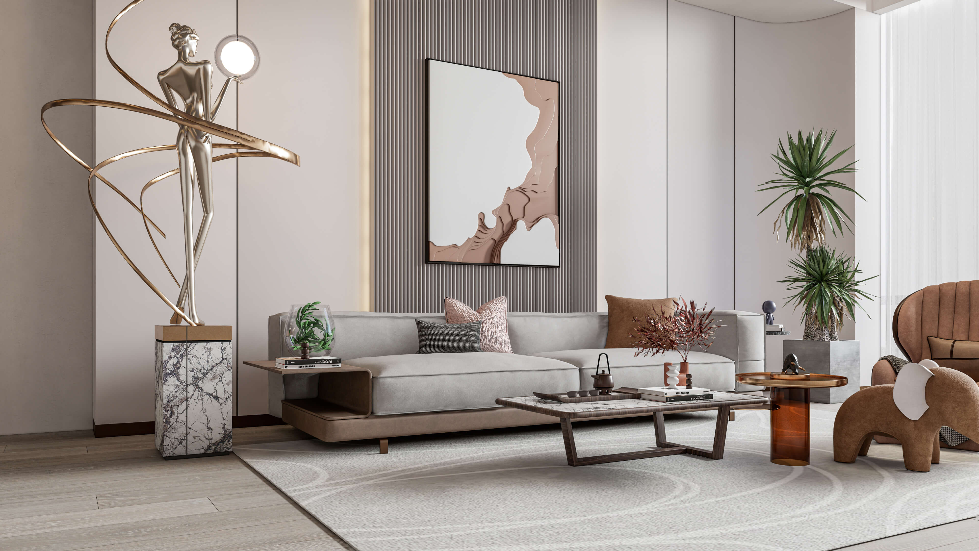 Living Room Interior Full Scene 10 - 3D Model by IID Studio