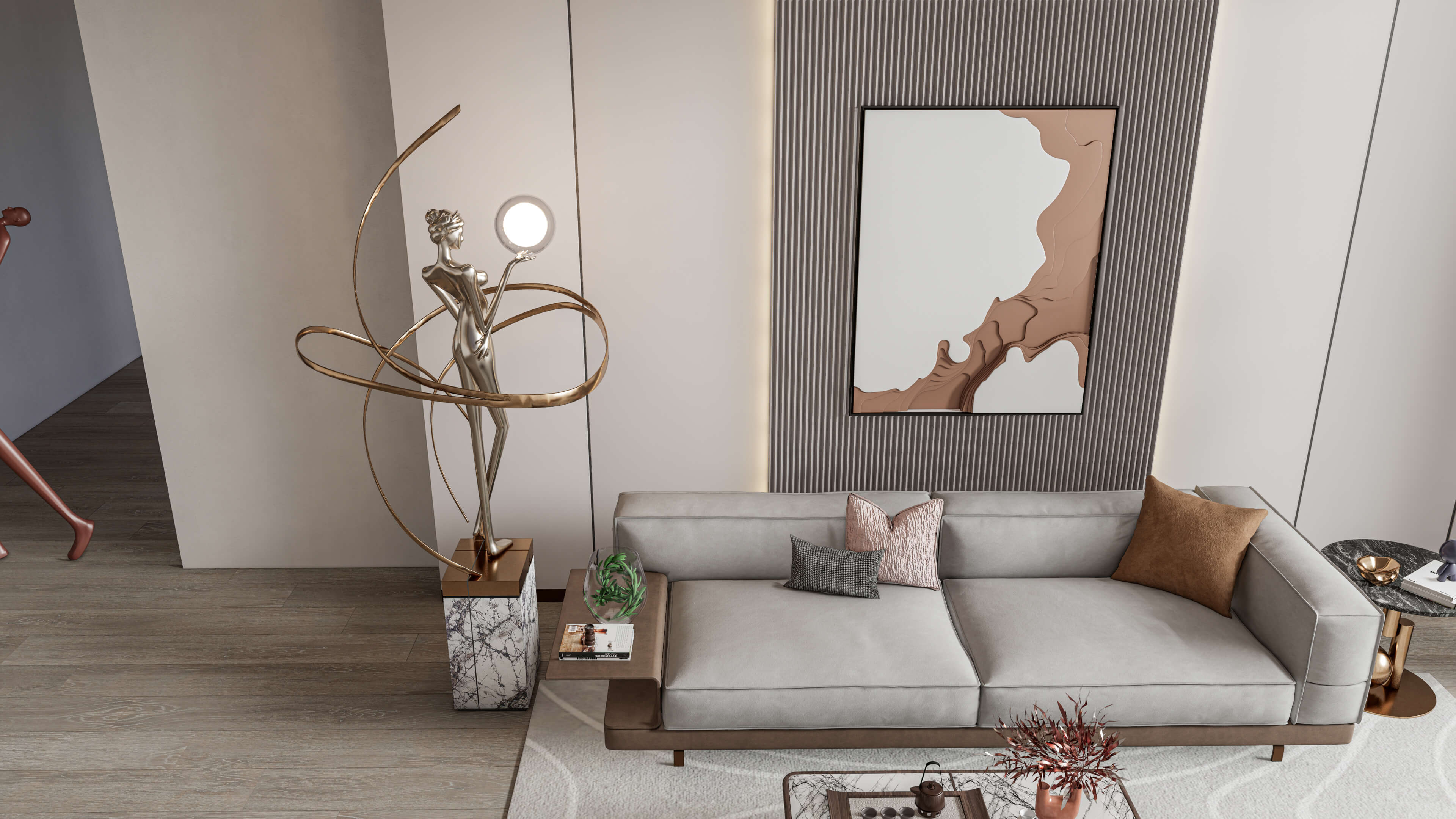 Living Room Interior Full Scene 10 - 3D Model by IID Studio