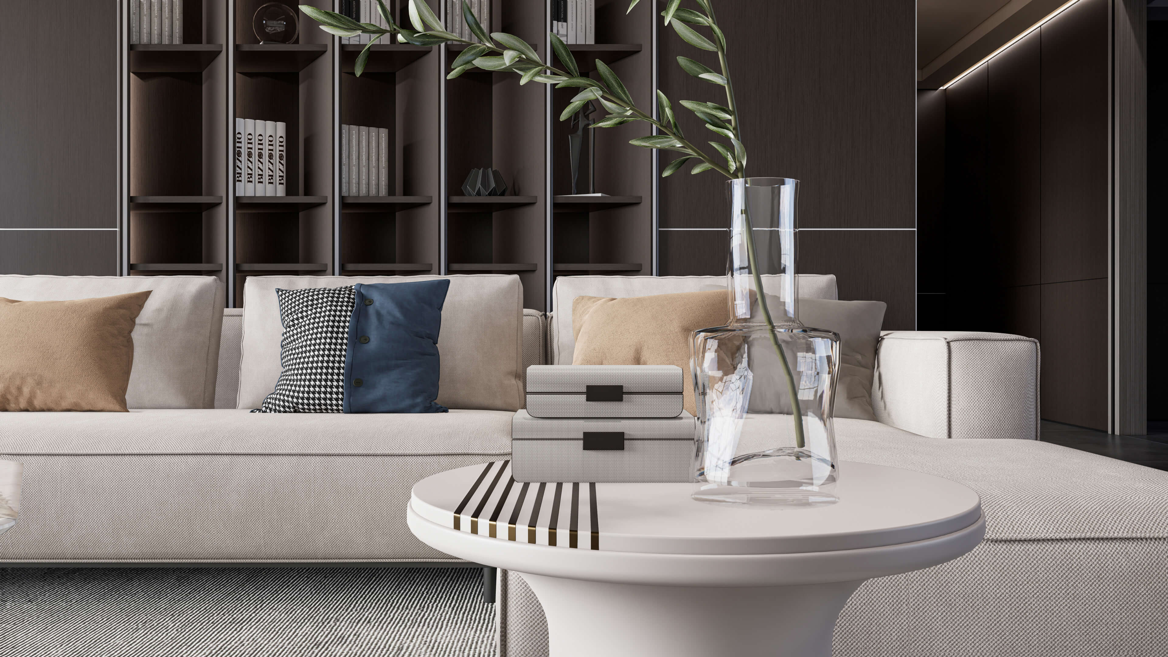 Living Room Interior Full Scene - 3D Model by IID Studio