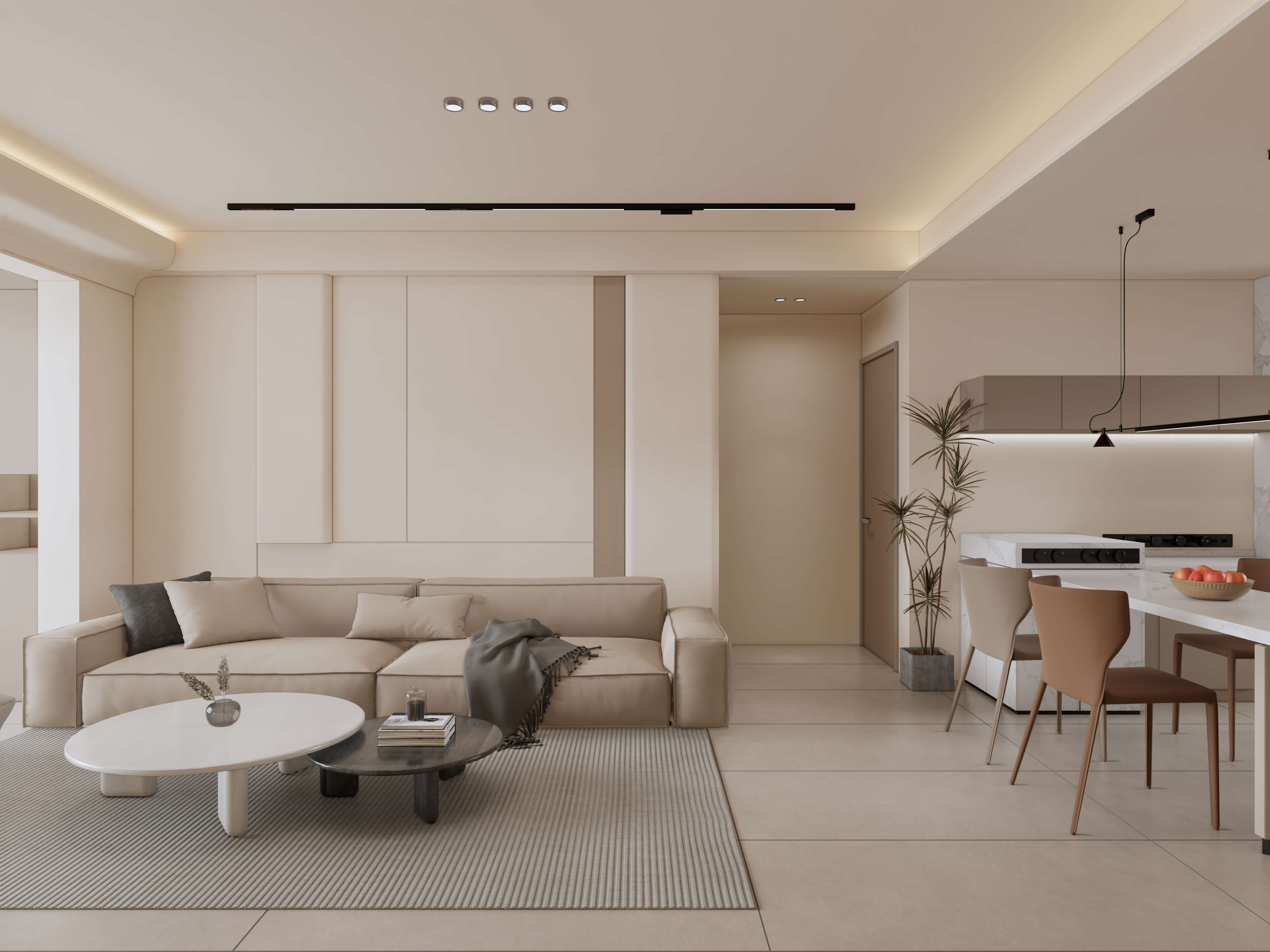 Living Room Interior Full Scene - 3D Model by IID Studio