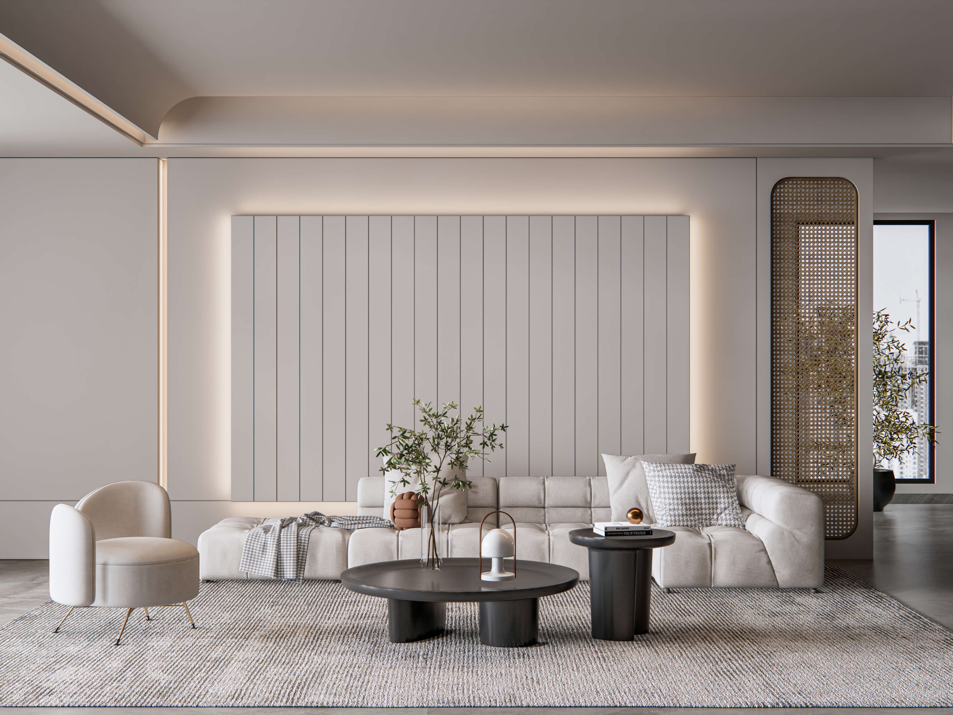 Living Room Interior Full Scene - 3D Model by IID Studio