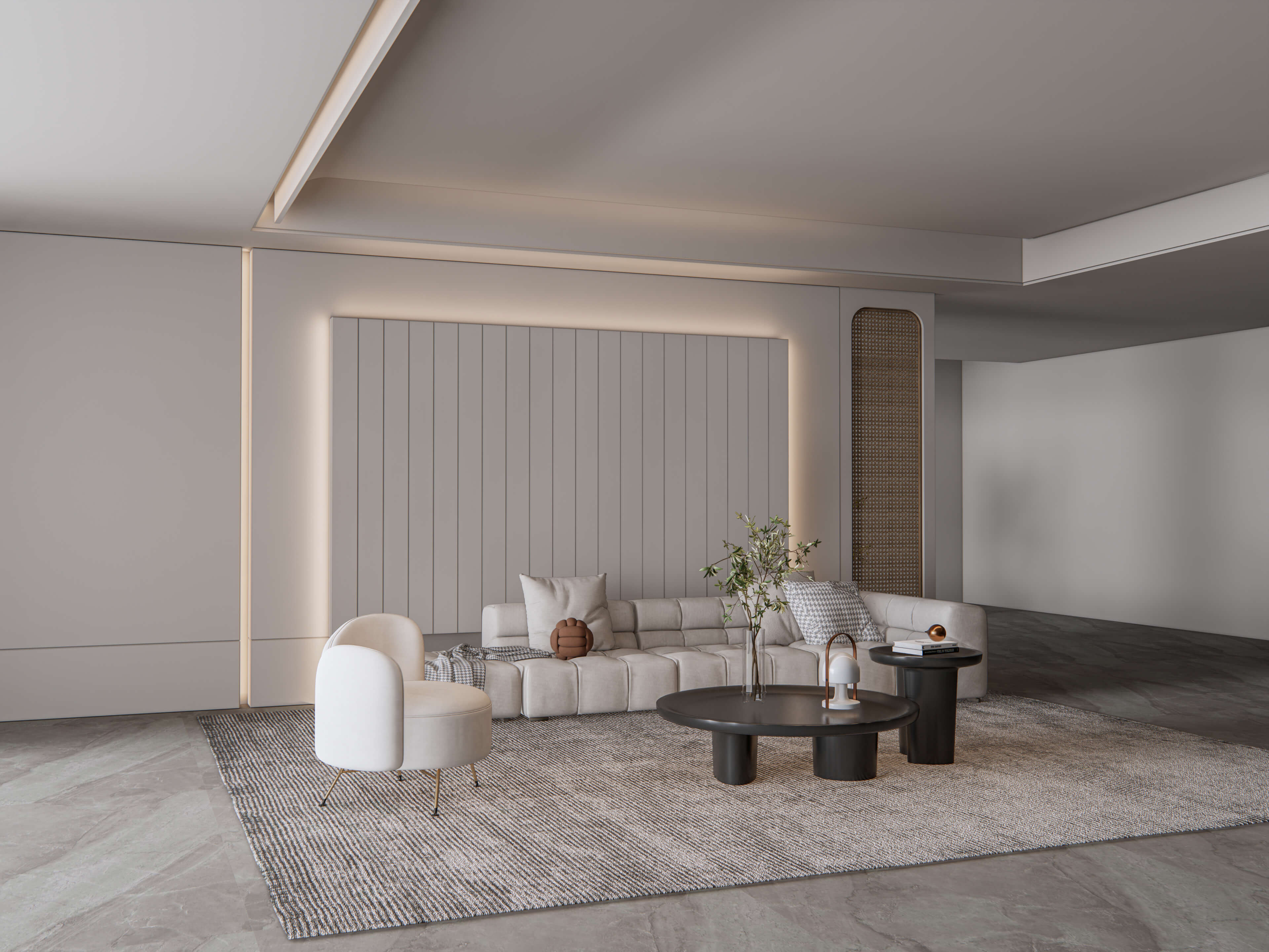 Living Room Interior Full Scene - 3D Model by IID Studio