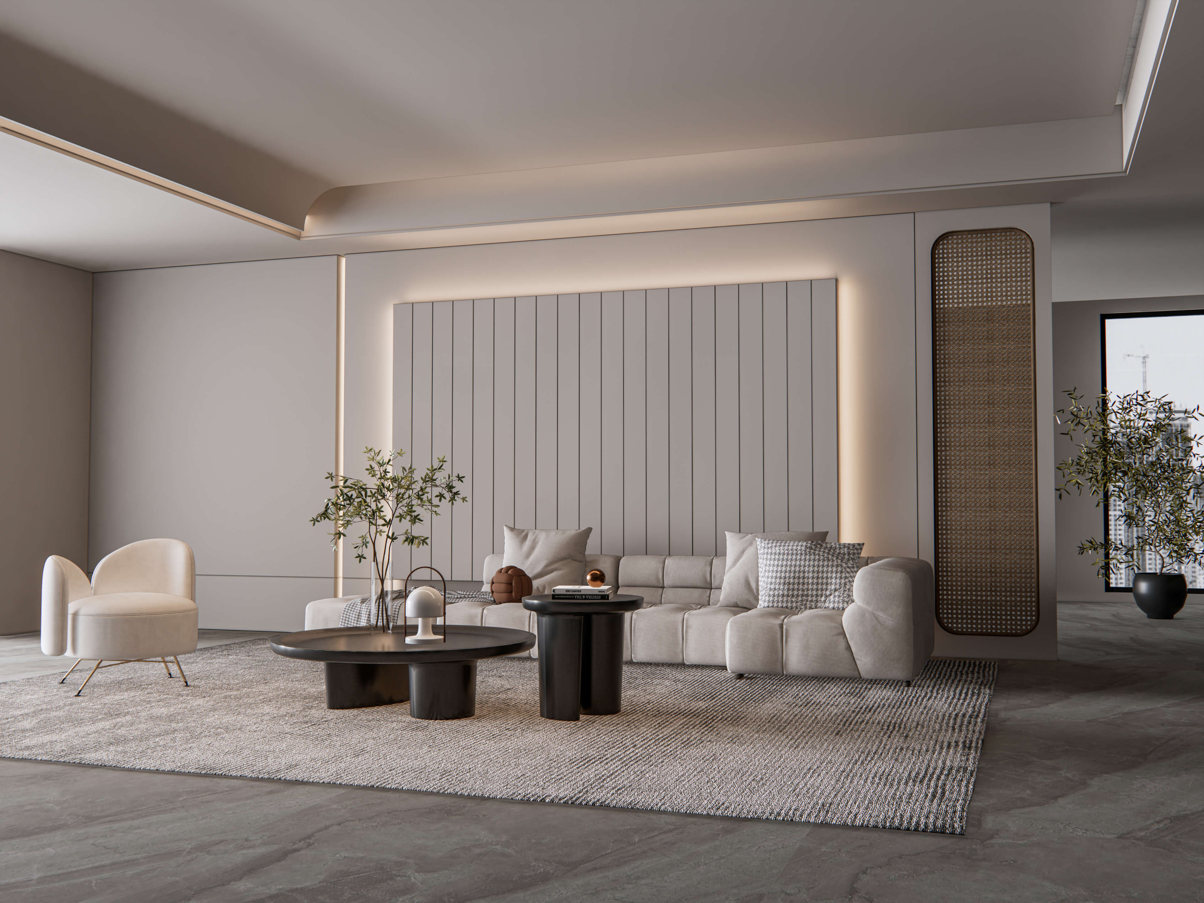 Living Room Interior Full Scene - 3D Model by IID Studio