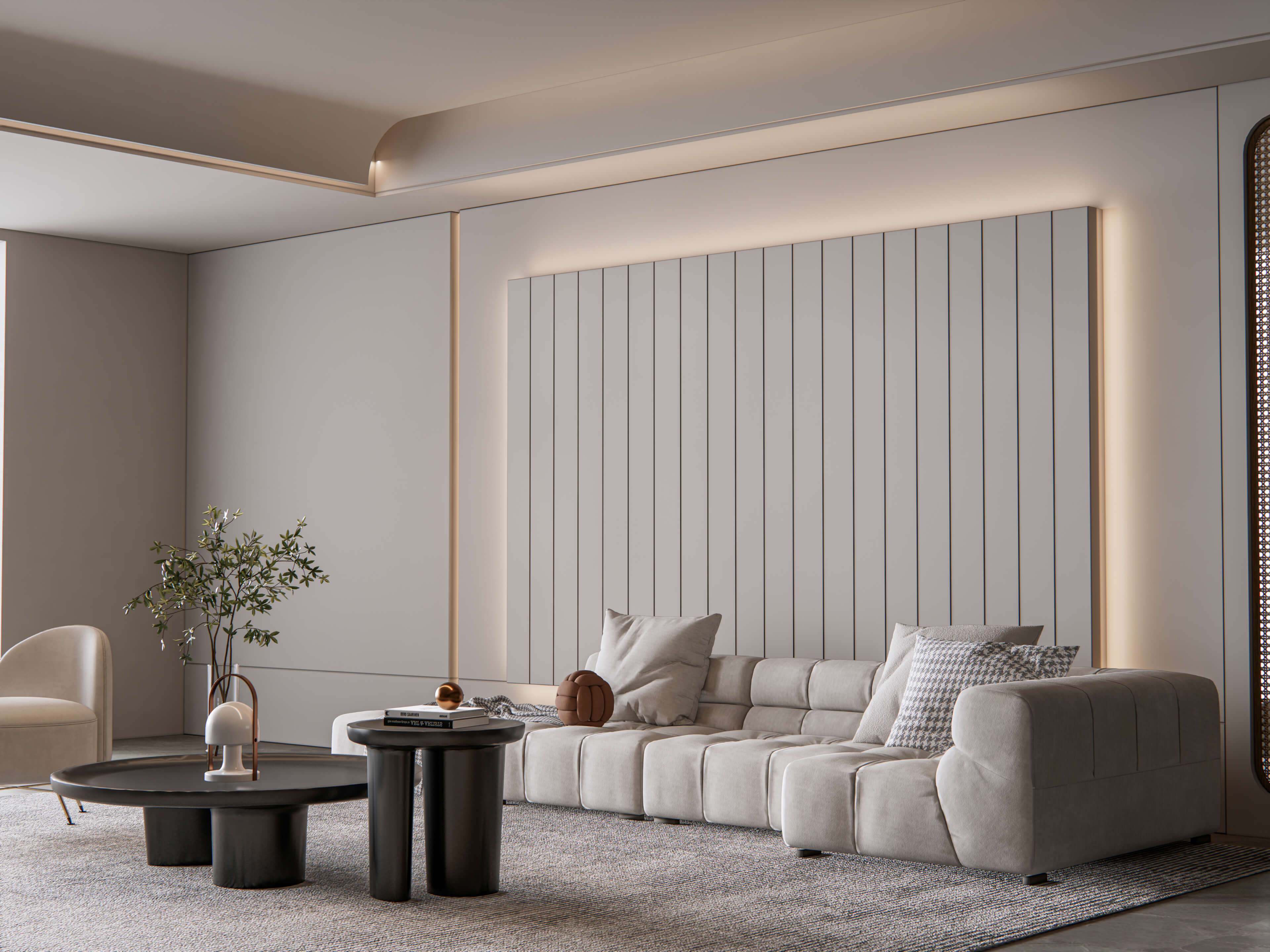 Living Room Interior Full Scene - 3D Model by IID Studio