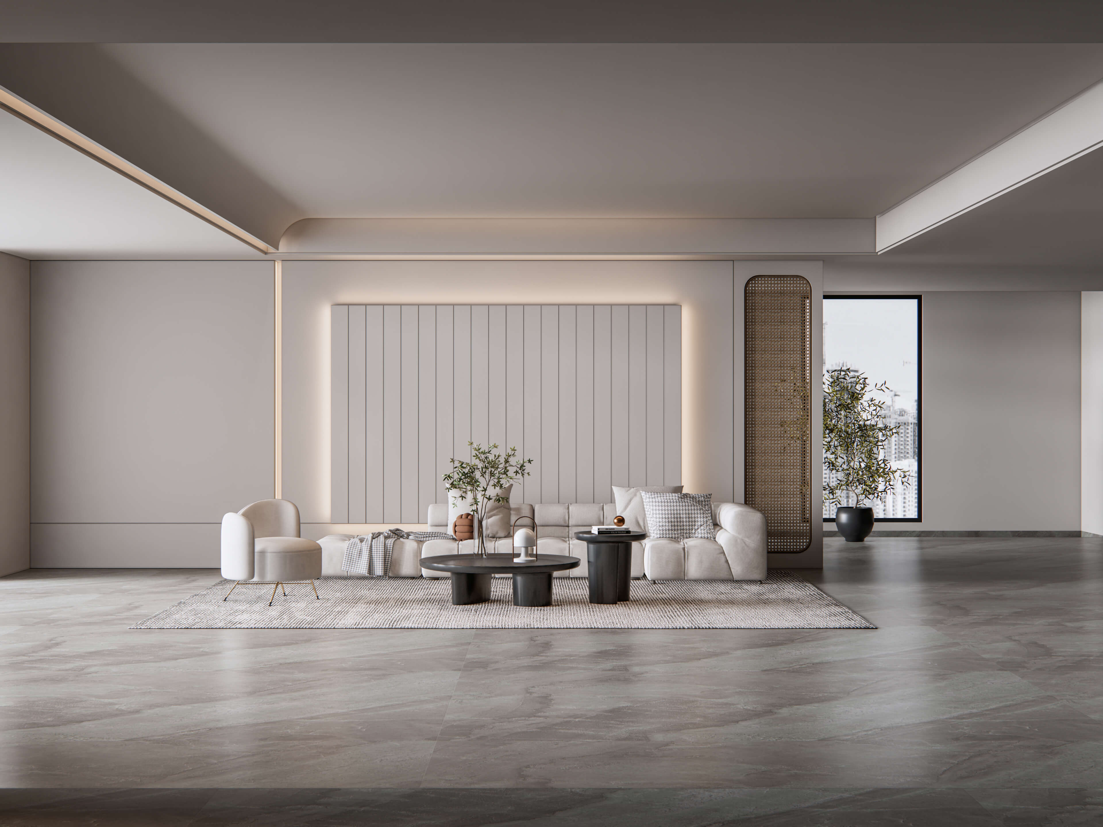 Living Room Interior Full Scene - 3D Model by IID Studio