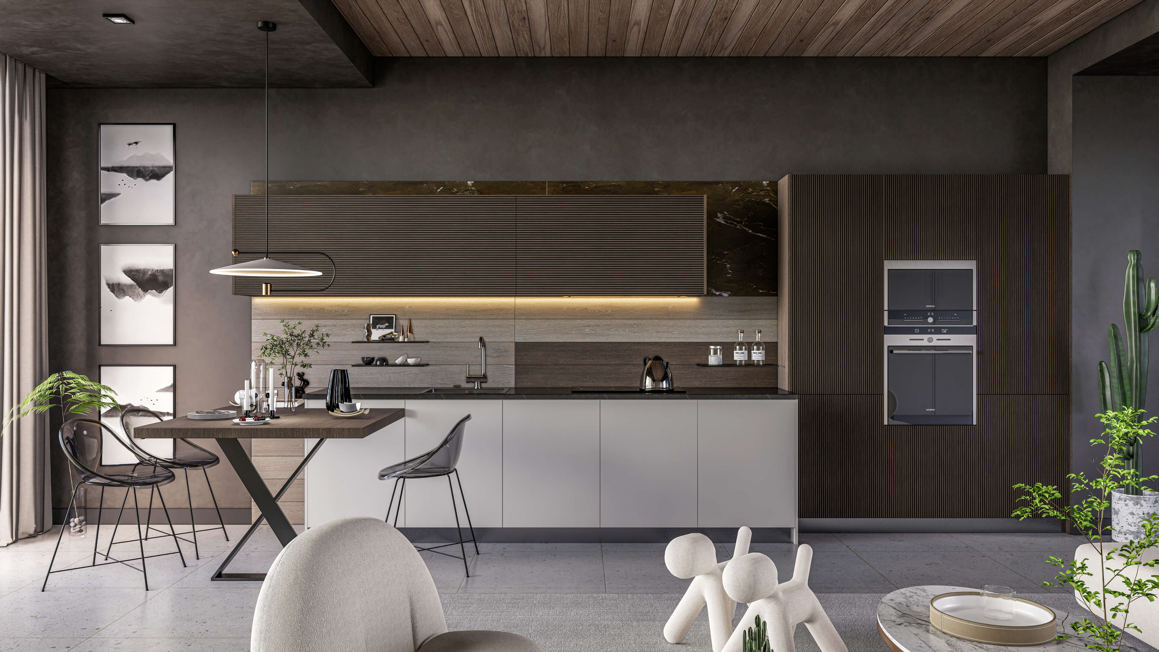 Living Room Interior Full Scene 3 - 3D Model by IID Studio