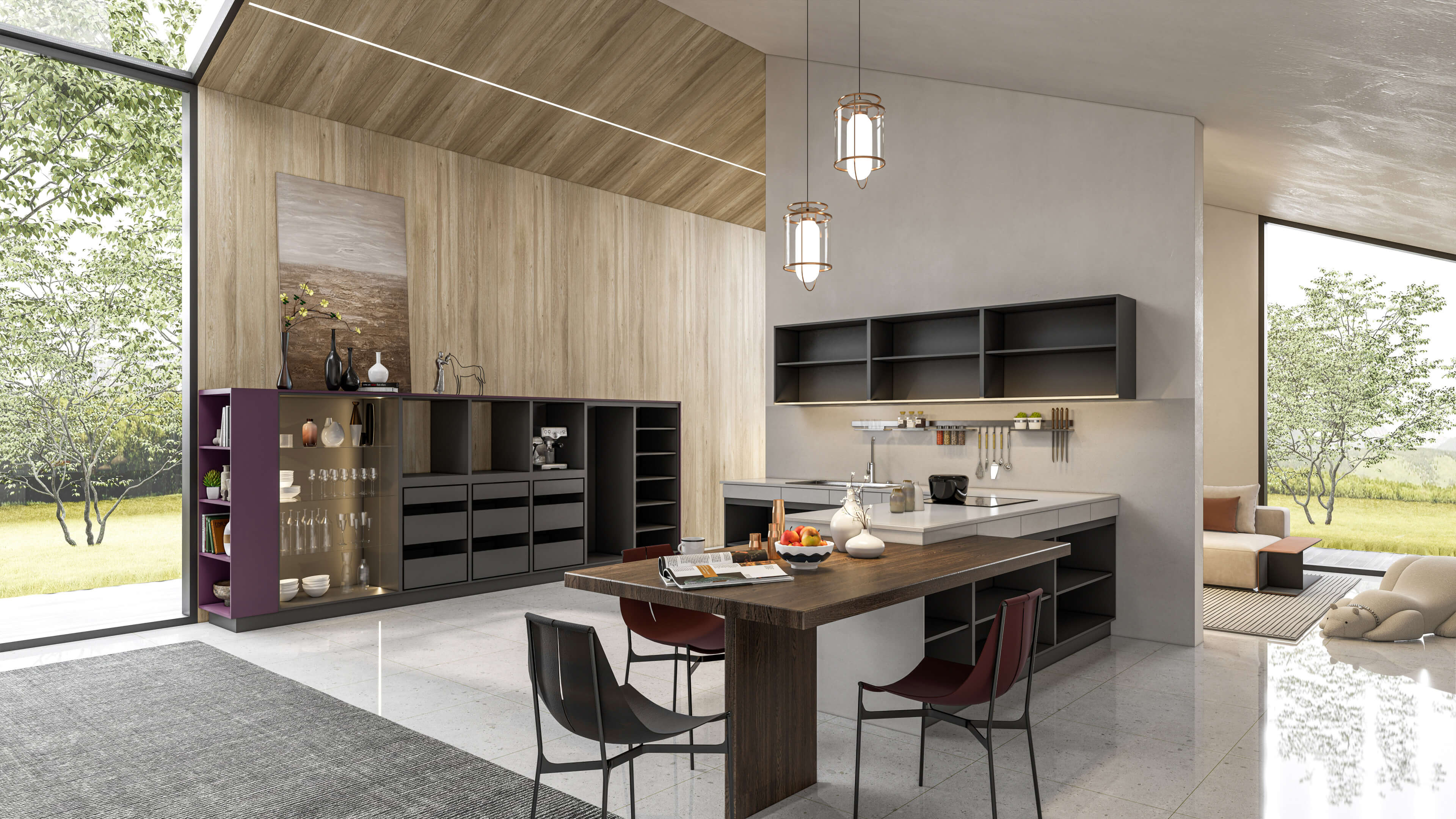 Living Room Interior Full Scene 4 - 3D Model by IID Studio