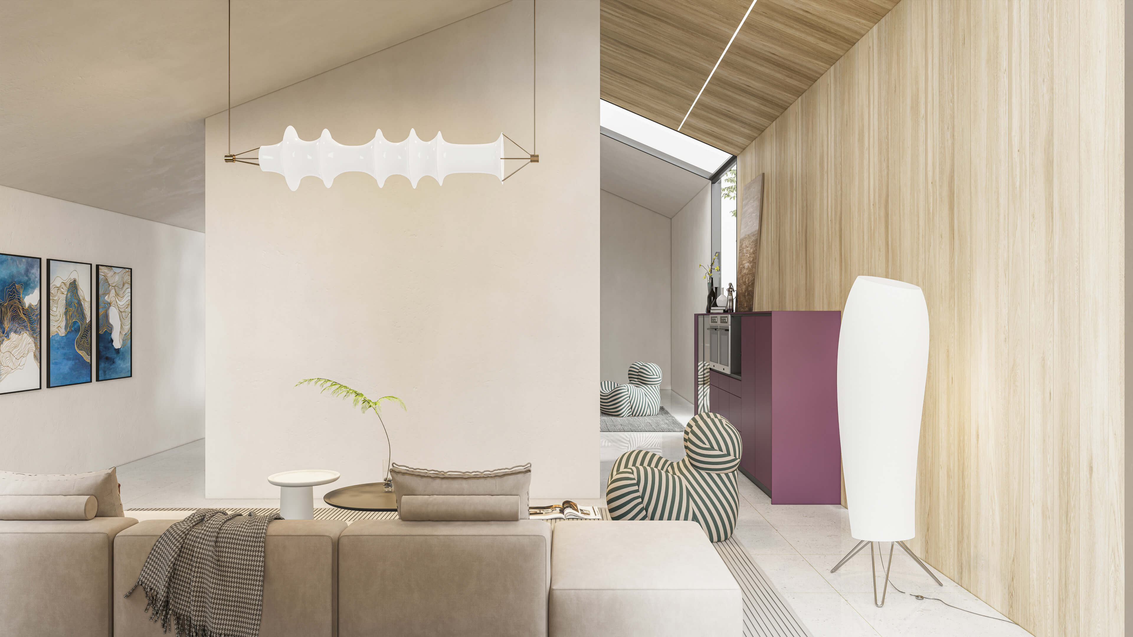 Living Room Interior Full Scene - 3D Model by IID Studio