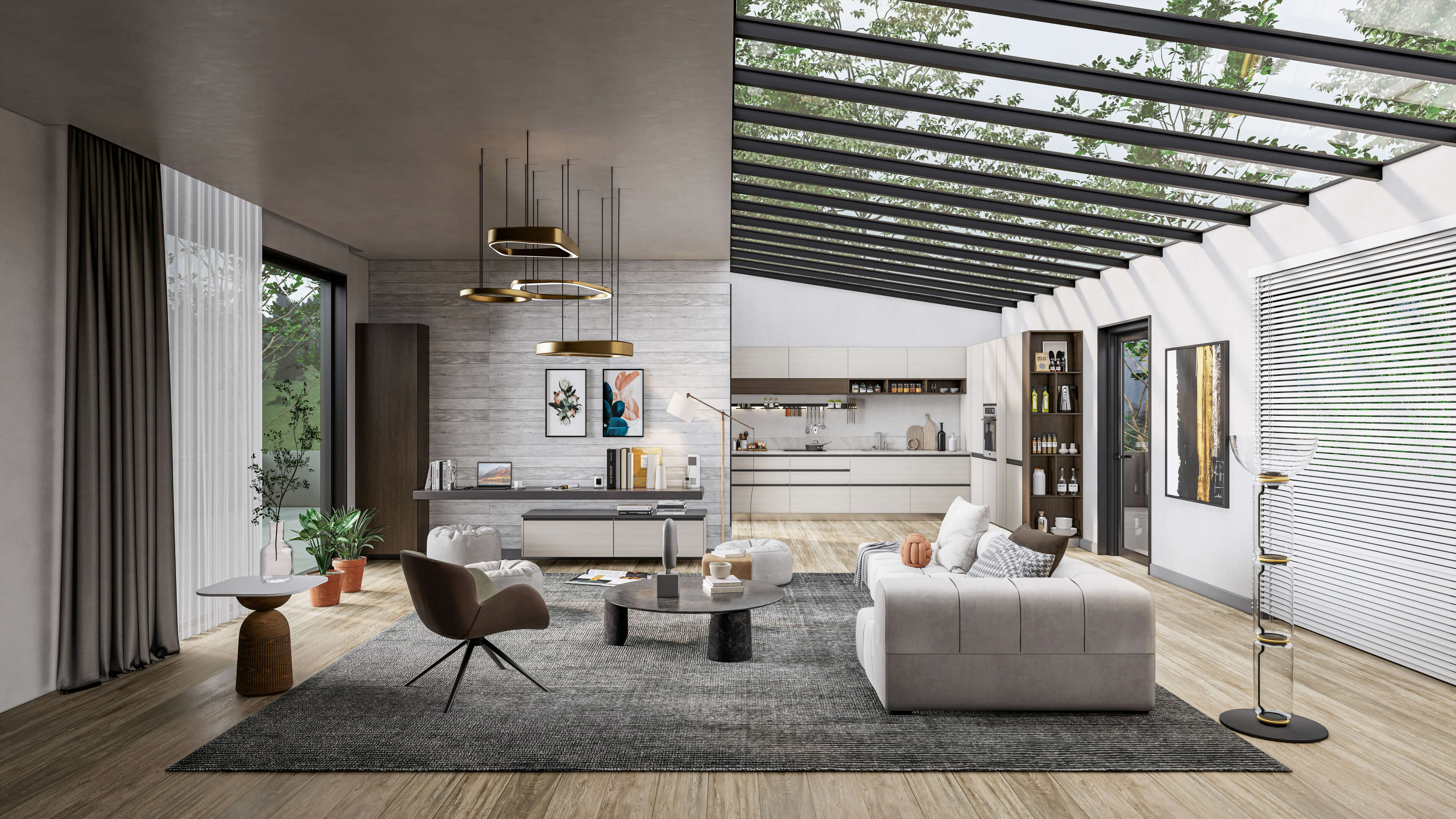Living Room Interior Full Scene 5 - 3D Model by IID Studio