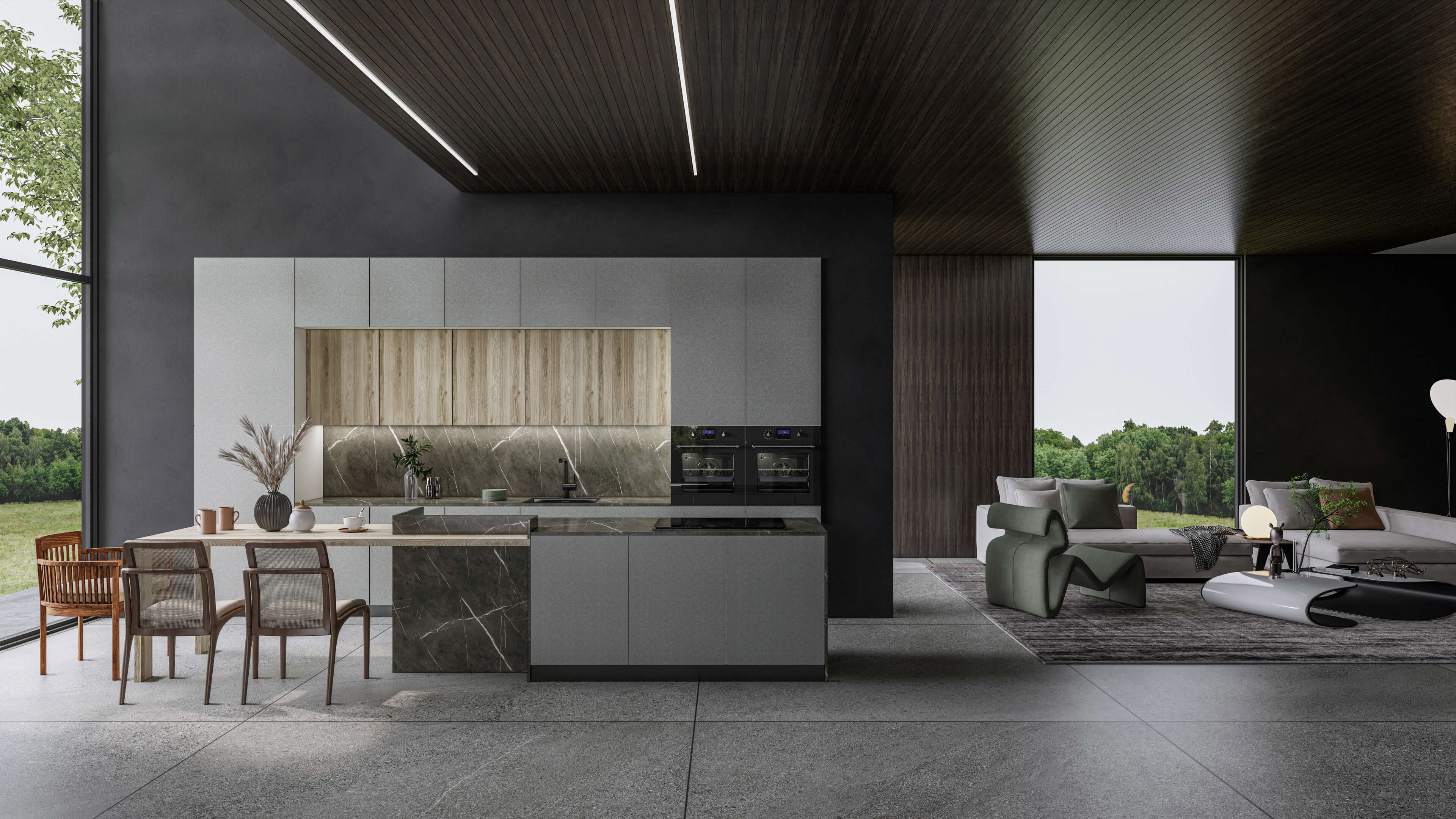 Living Room Interior Full Scene - 3D Model by IID Studio