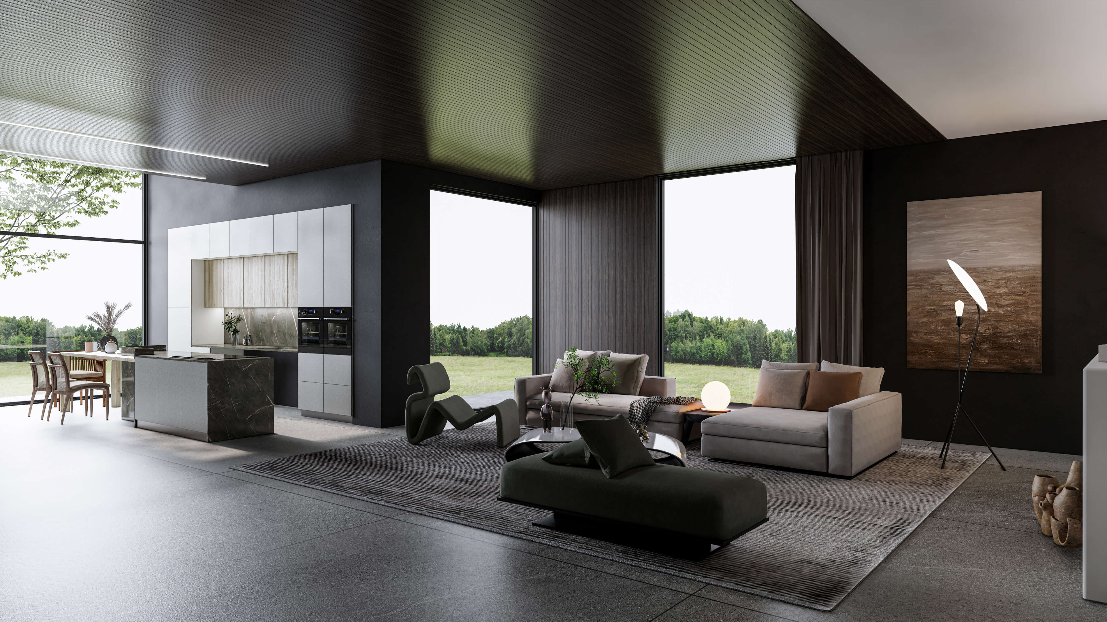 Living Room Interior Full Scene 6 - 3D Model by IID Studio