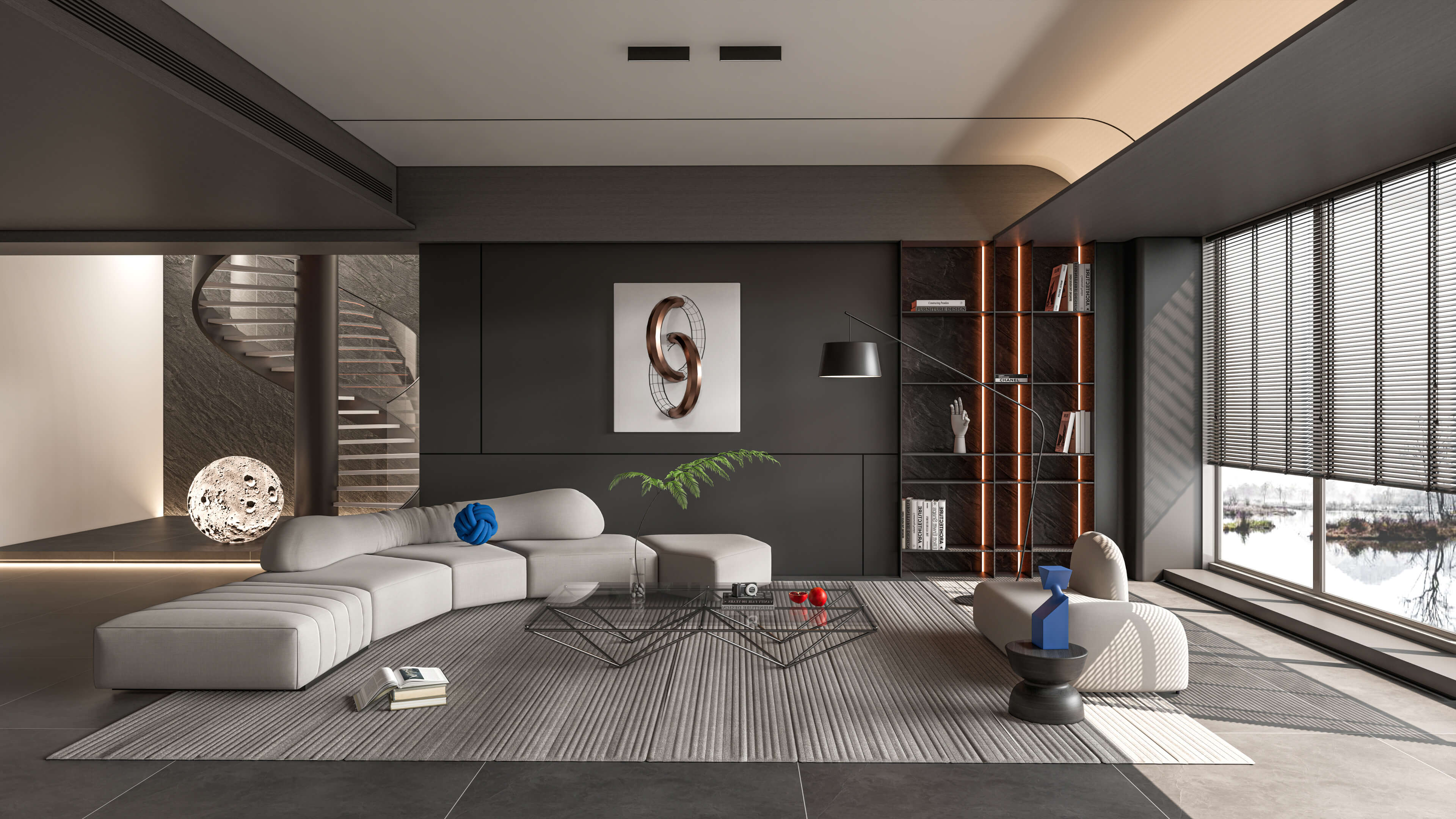 Living Room Interior Full Scene 7 - 3D Model by IID Studio