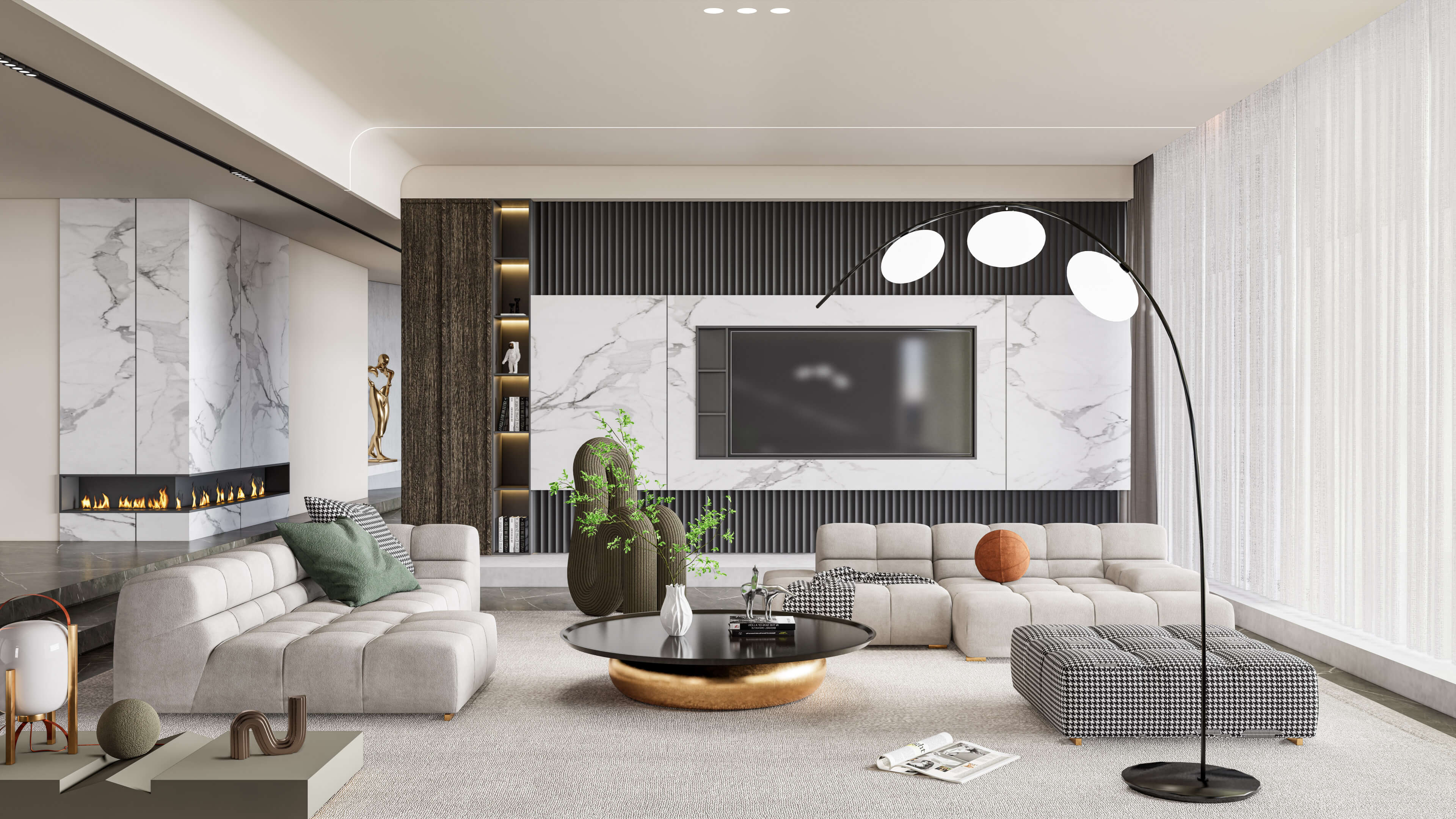 Living Room Interior Full Scene 8 - 3D Model by IID Studio