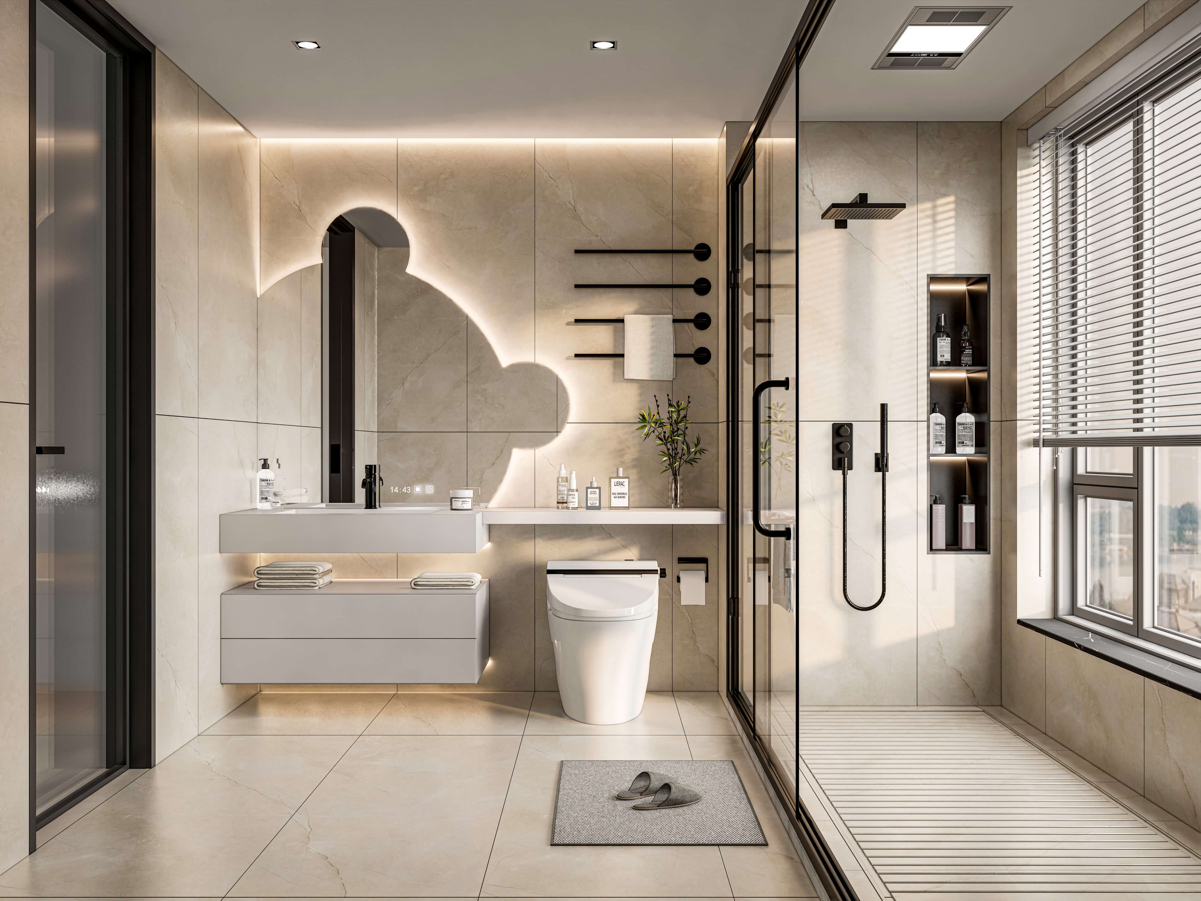 Modern Bathroom Luxury Bathroom - 3D Model by IID Studio