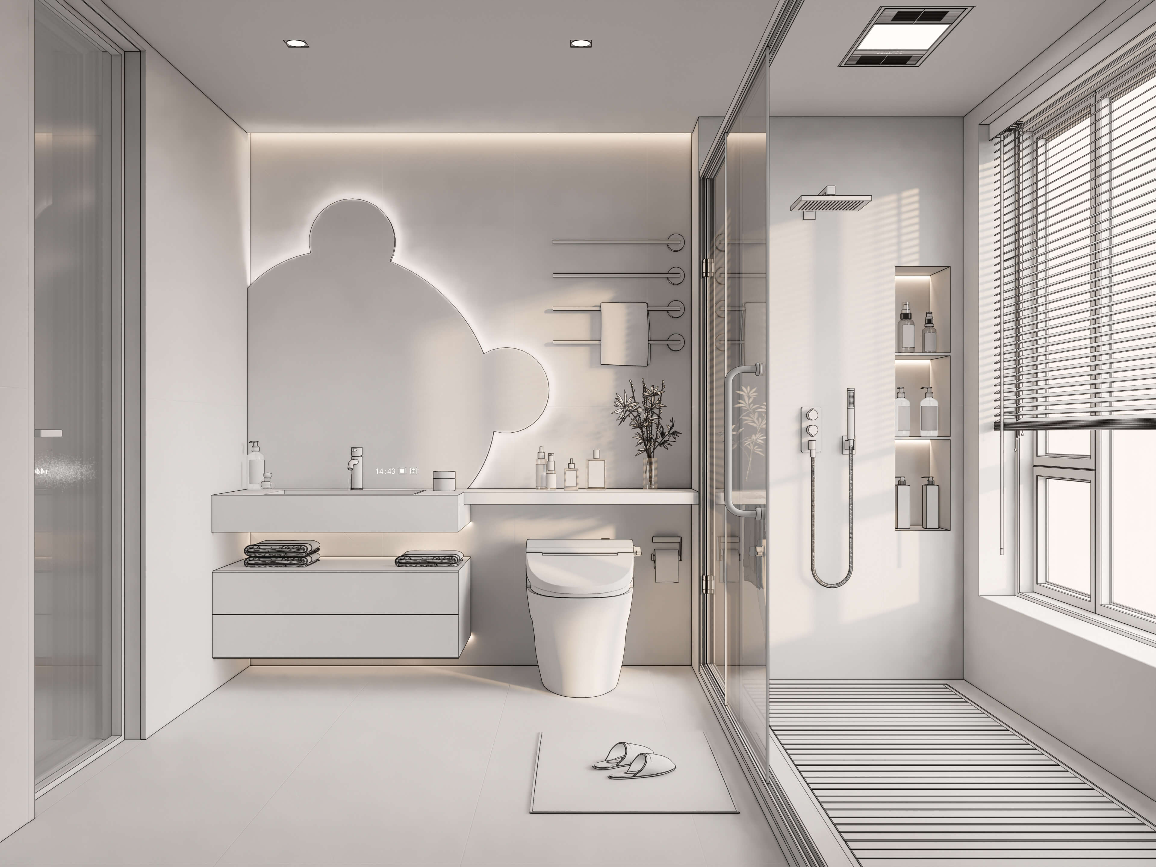 Modern Bathroom Luxury Bathroom - 3D Model by IID Studio