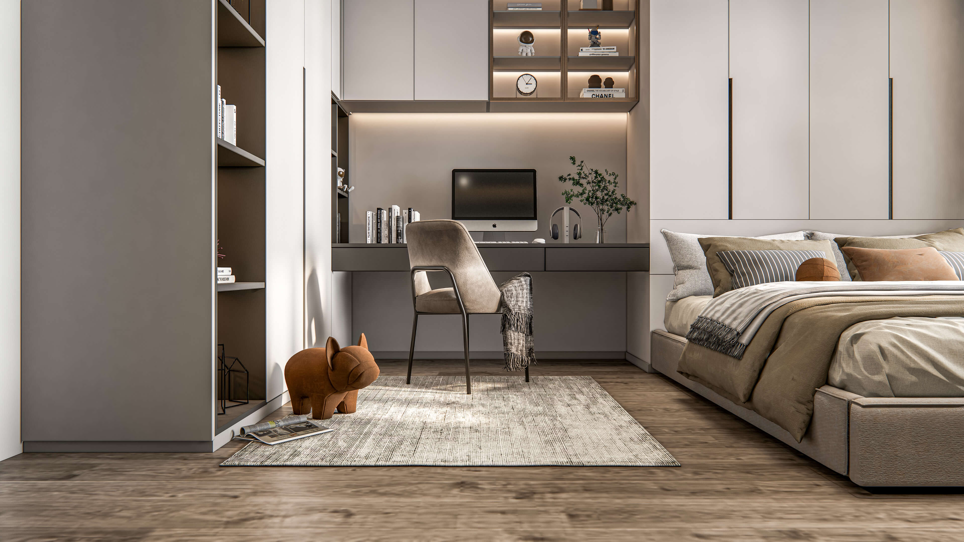 Modern Bedroom Interior Scene - 3D Model by IID Studio
