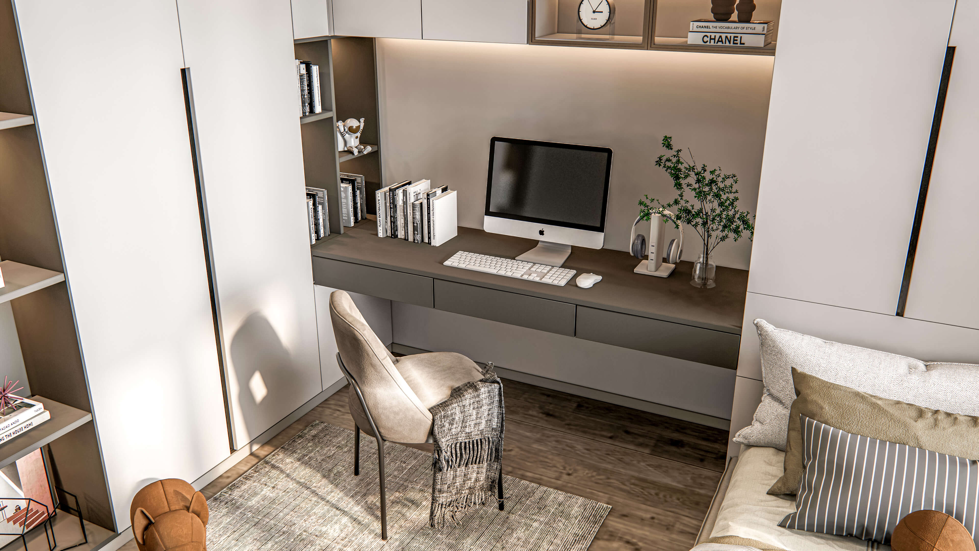 Modern Bedroom Interior Scene - 3D Model by IID Studio