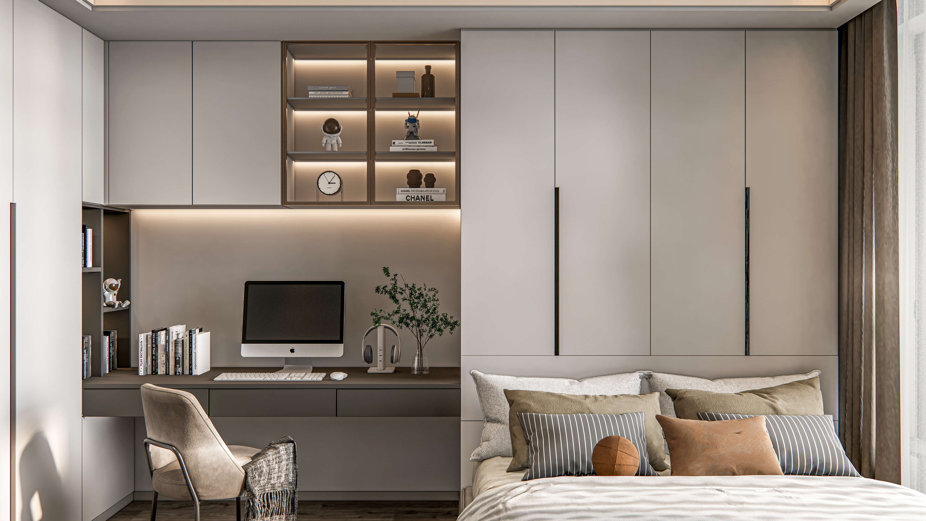 Modern Bedroom Interior Scene - 3D Model by IID Studio