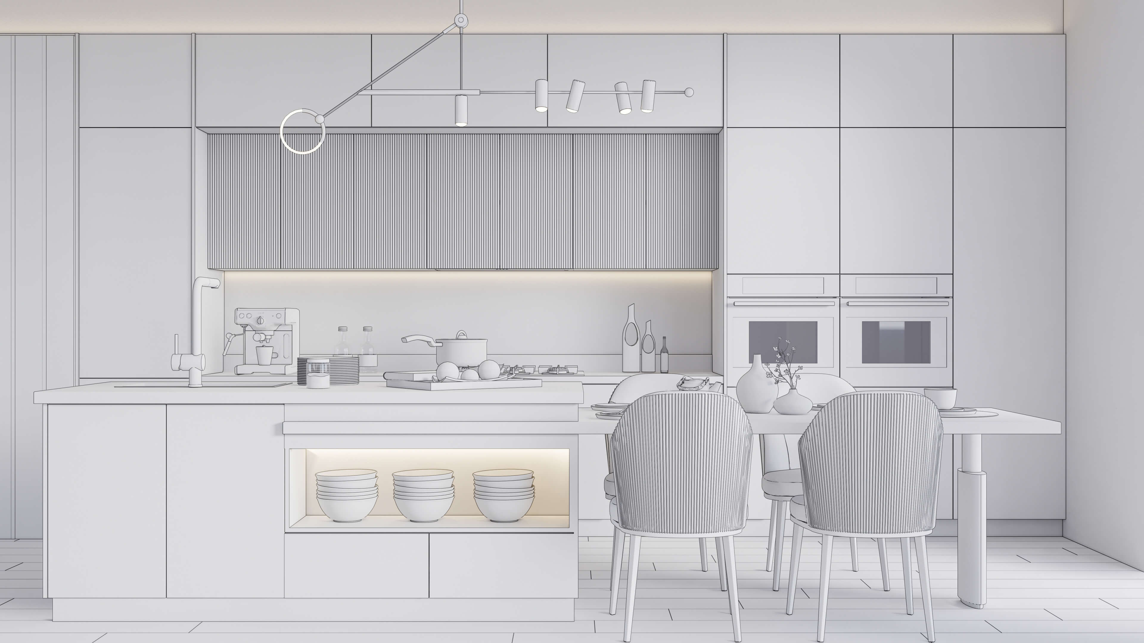 Kitchen Parametric Fully Resizable 13 - 3D Model by IID Studio