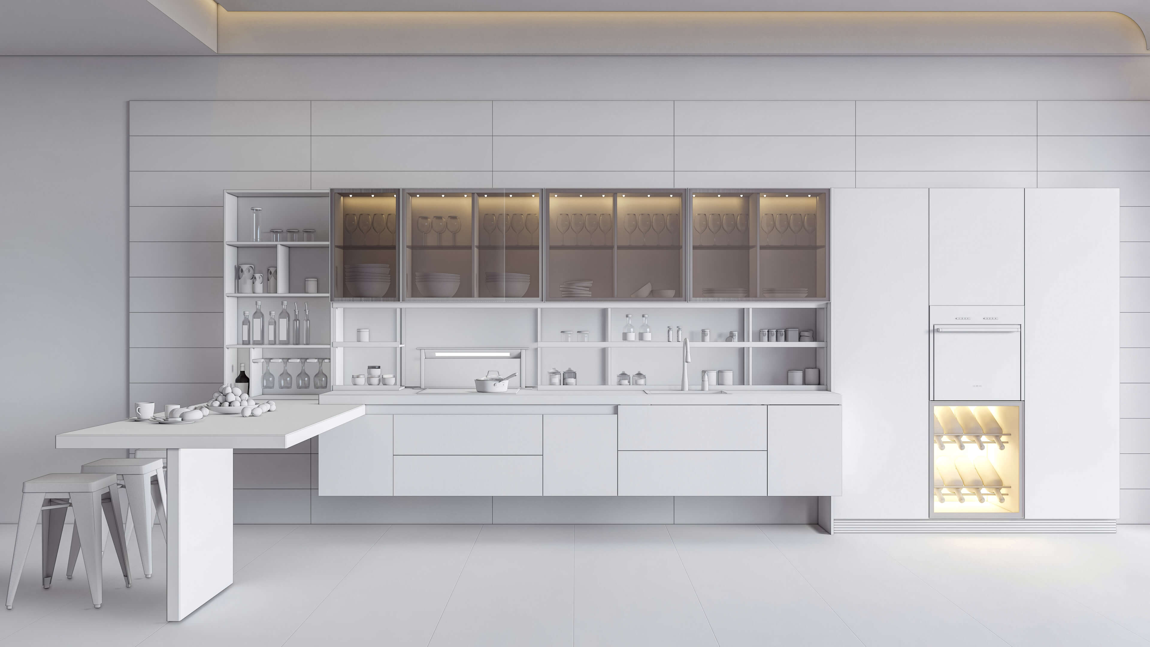 Kitchen Parametric Fully Resizable 14 - 3D Model by IID Studio