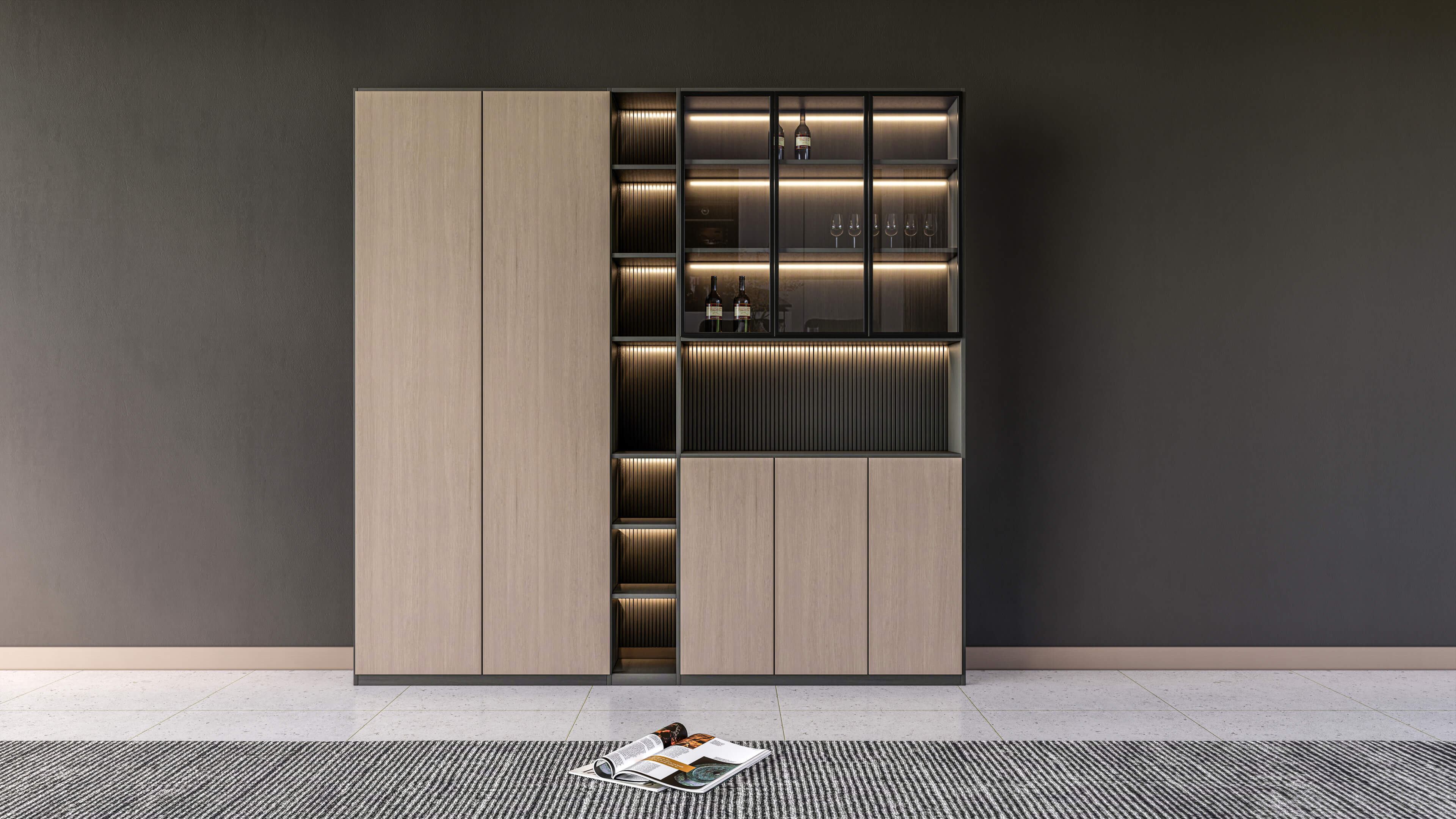 Modern Wine Cabinet Rack Cellar - 3D Model by IID Studio