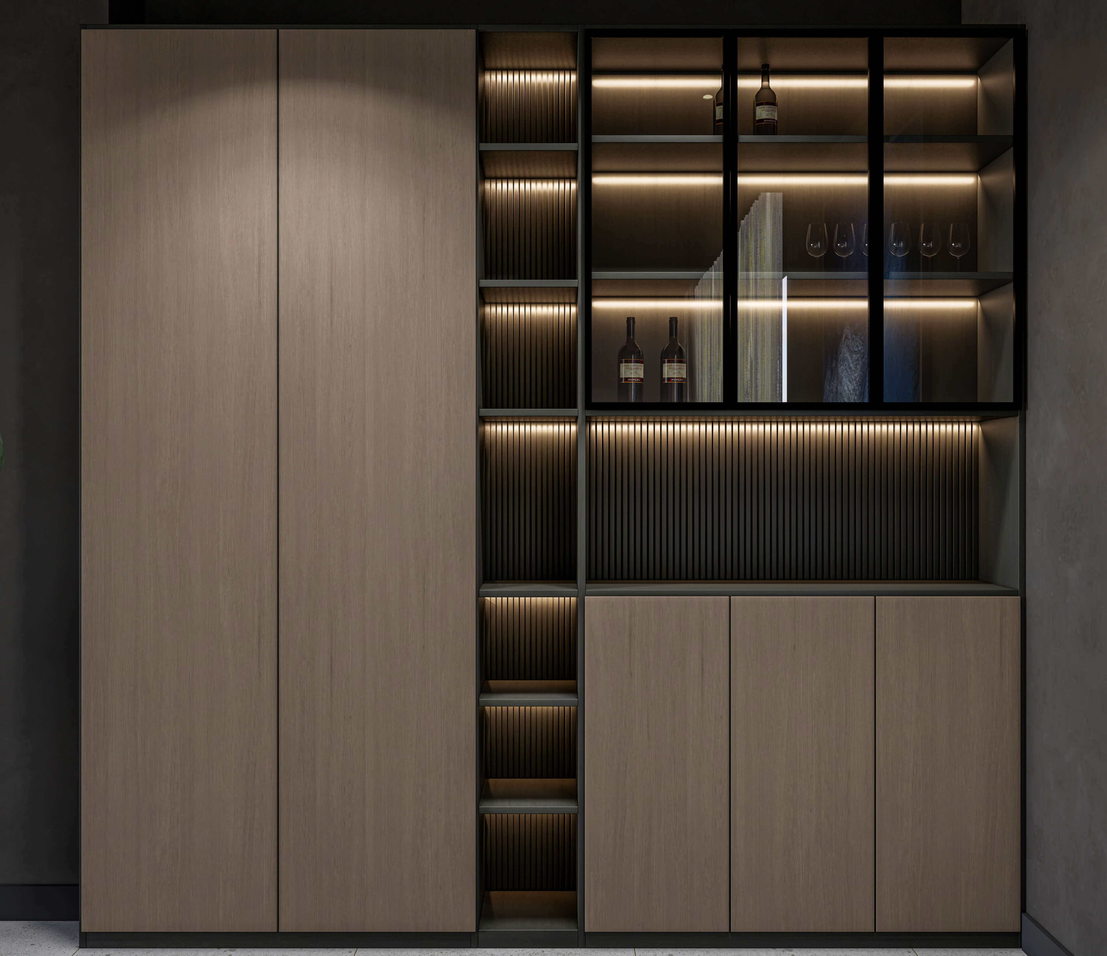 Modern Wine Cabinet Rack Cellar - 3D Model by IID Studio