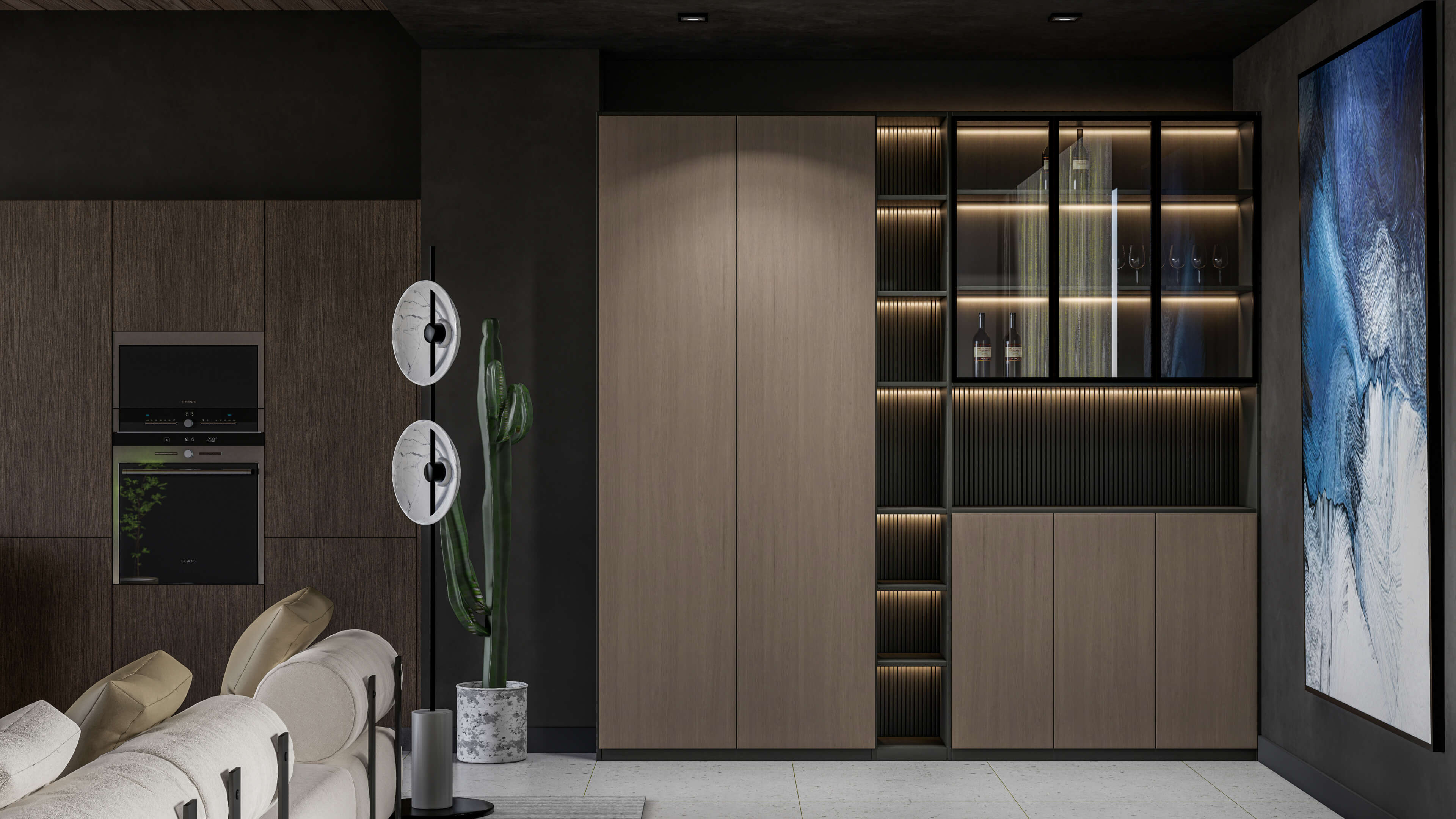 Modern Wine Cabinet Rack Cellar - 3D Model by IID Studio