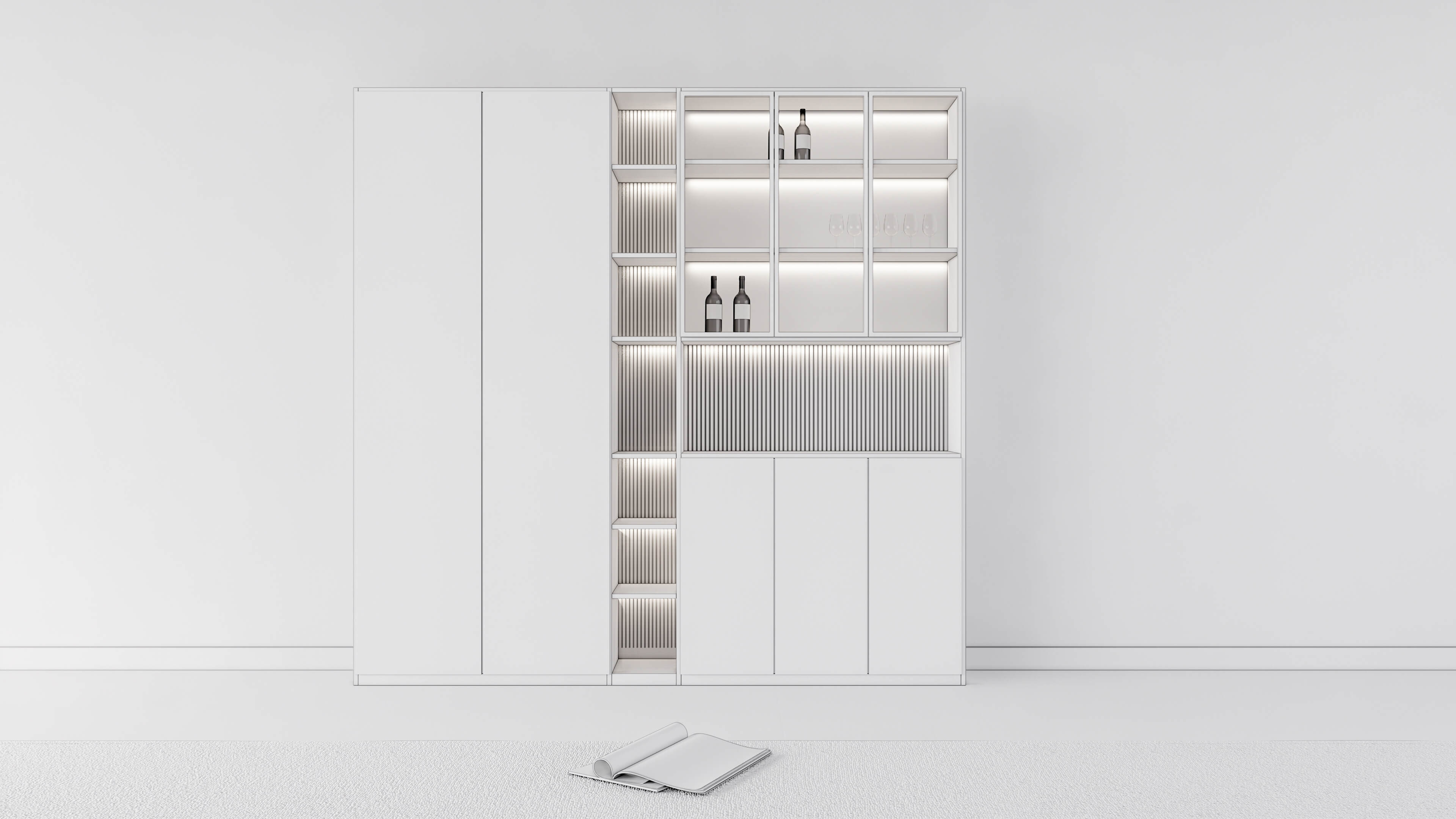 Modern Wine Cabinet Rack Cellar - 3D Model by IID Studio