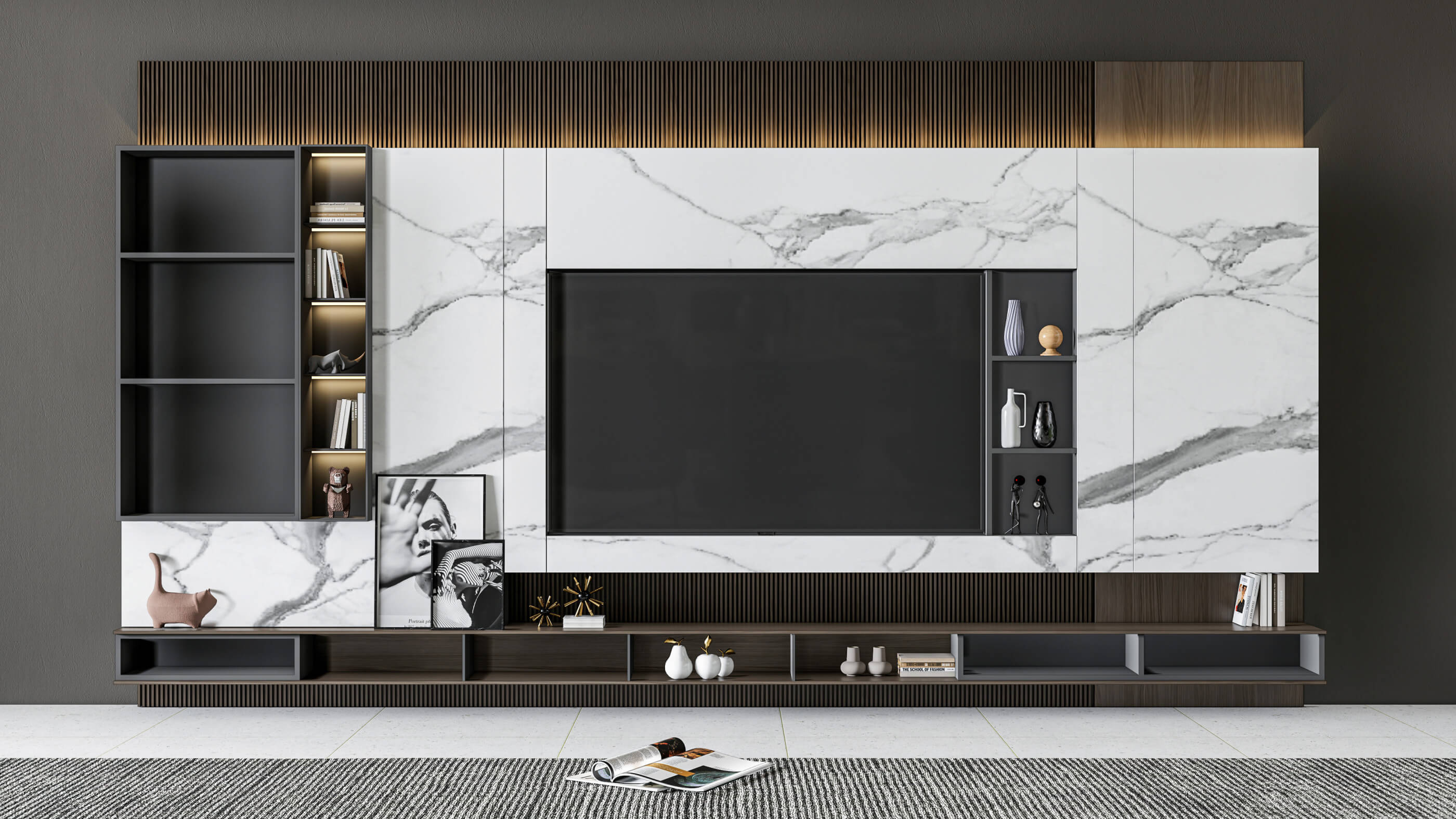 TV Wall Unit - 3D Model by IID Studio