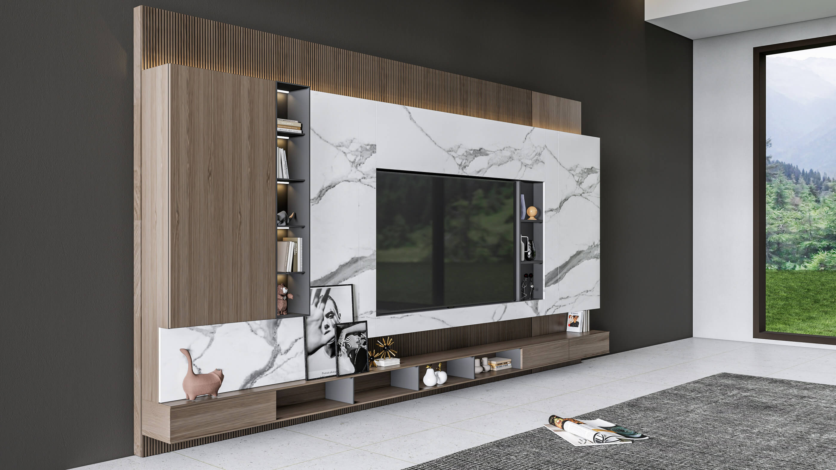 TV Wall Unit - 3D Model by IID Studio