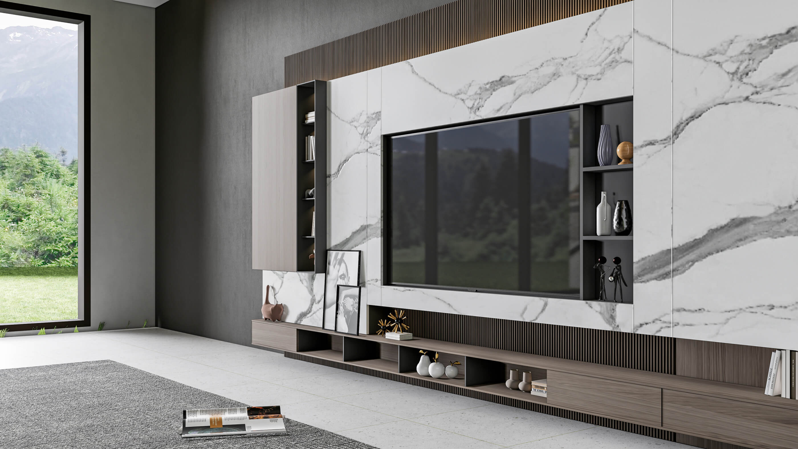 TV Wall Unit - 3D Model by IID Studio