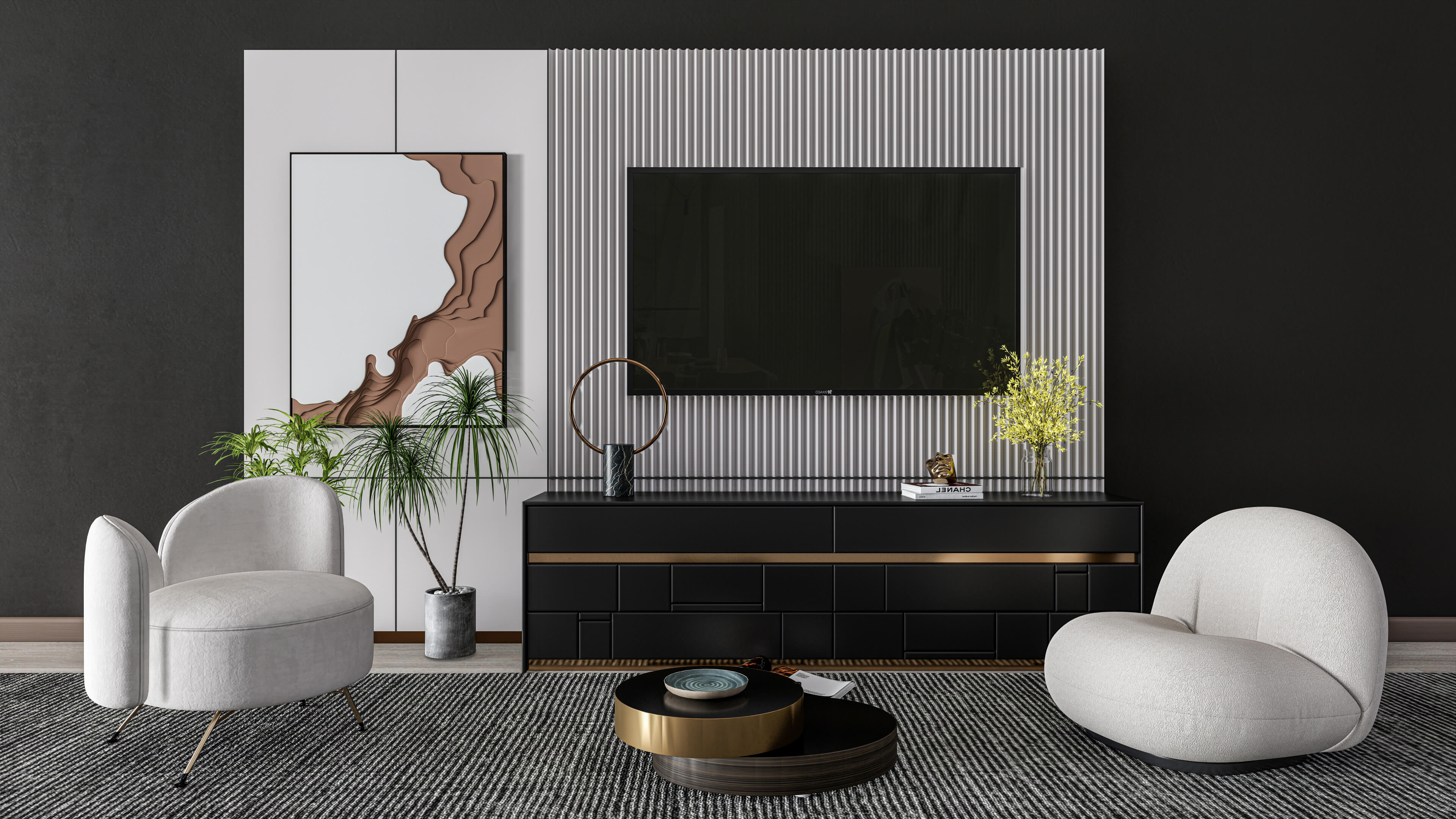 TV Wall Unit - 3D Model by IID Studio