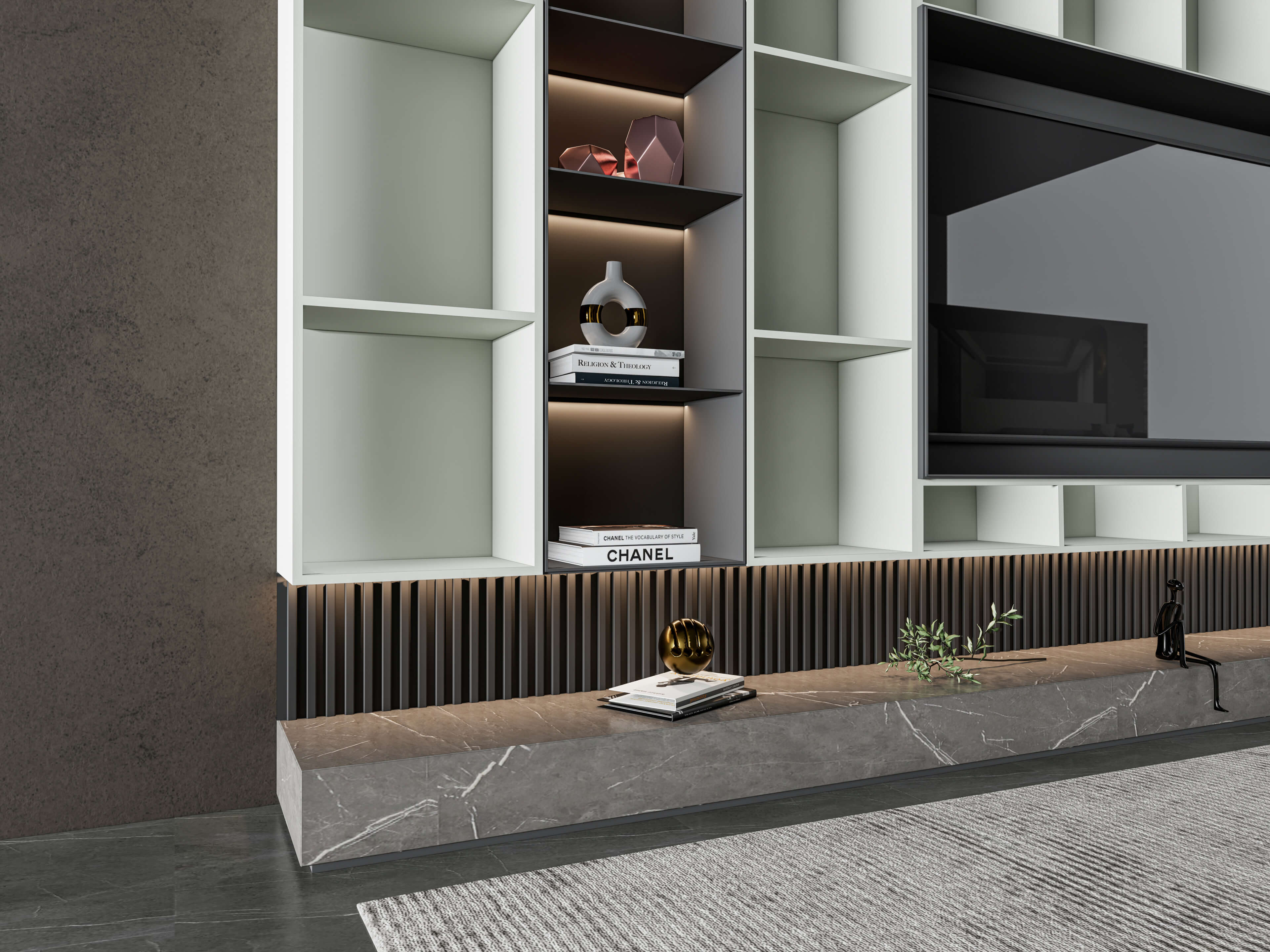 TV Wall Unit - 3D Model by IID Studio