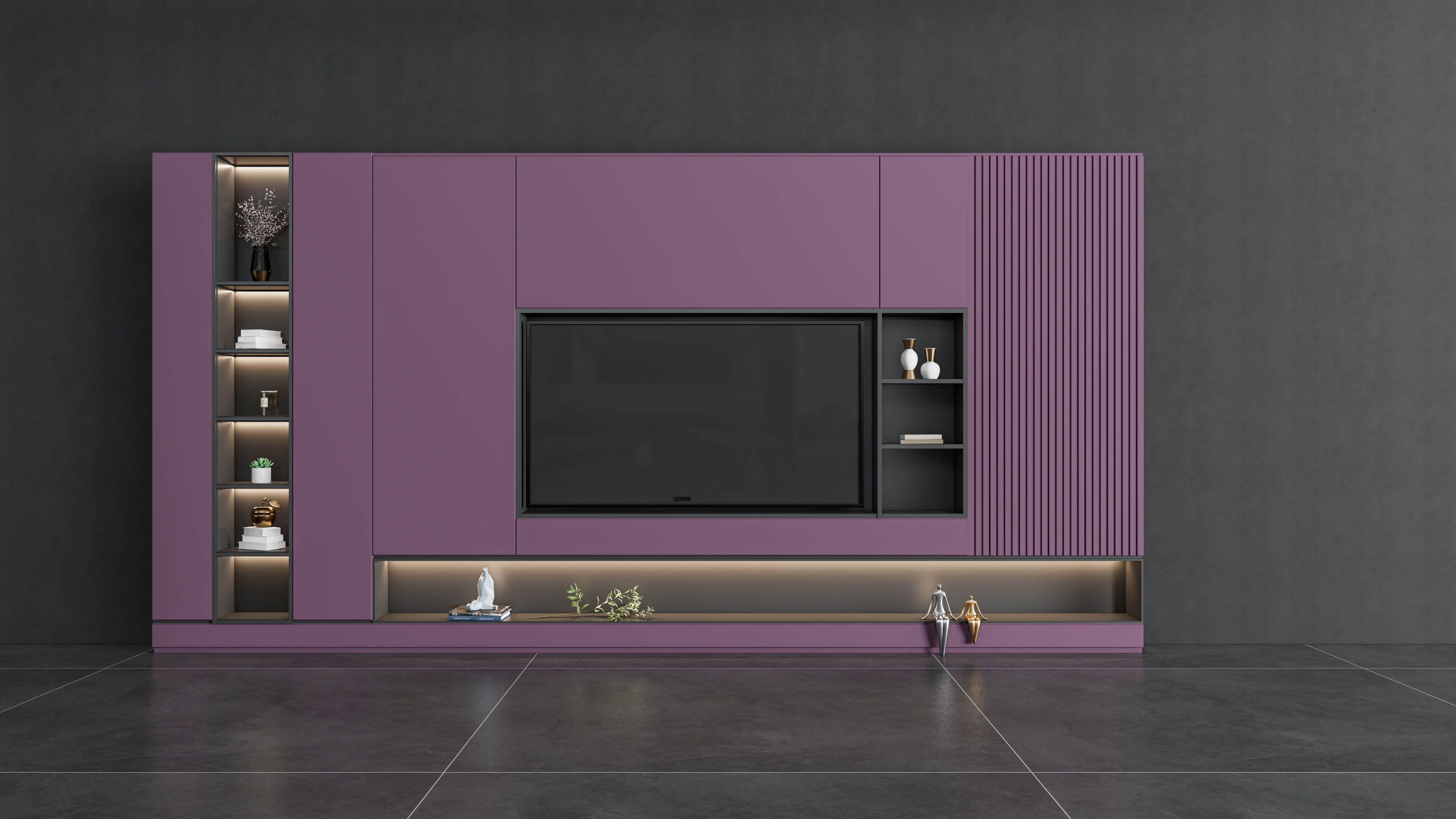 TV Wall Unit - 3D Model by IID Studio