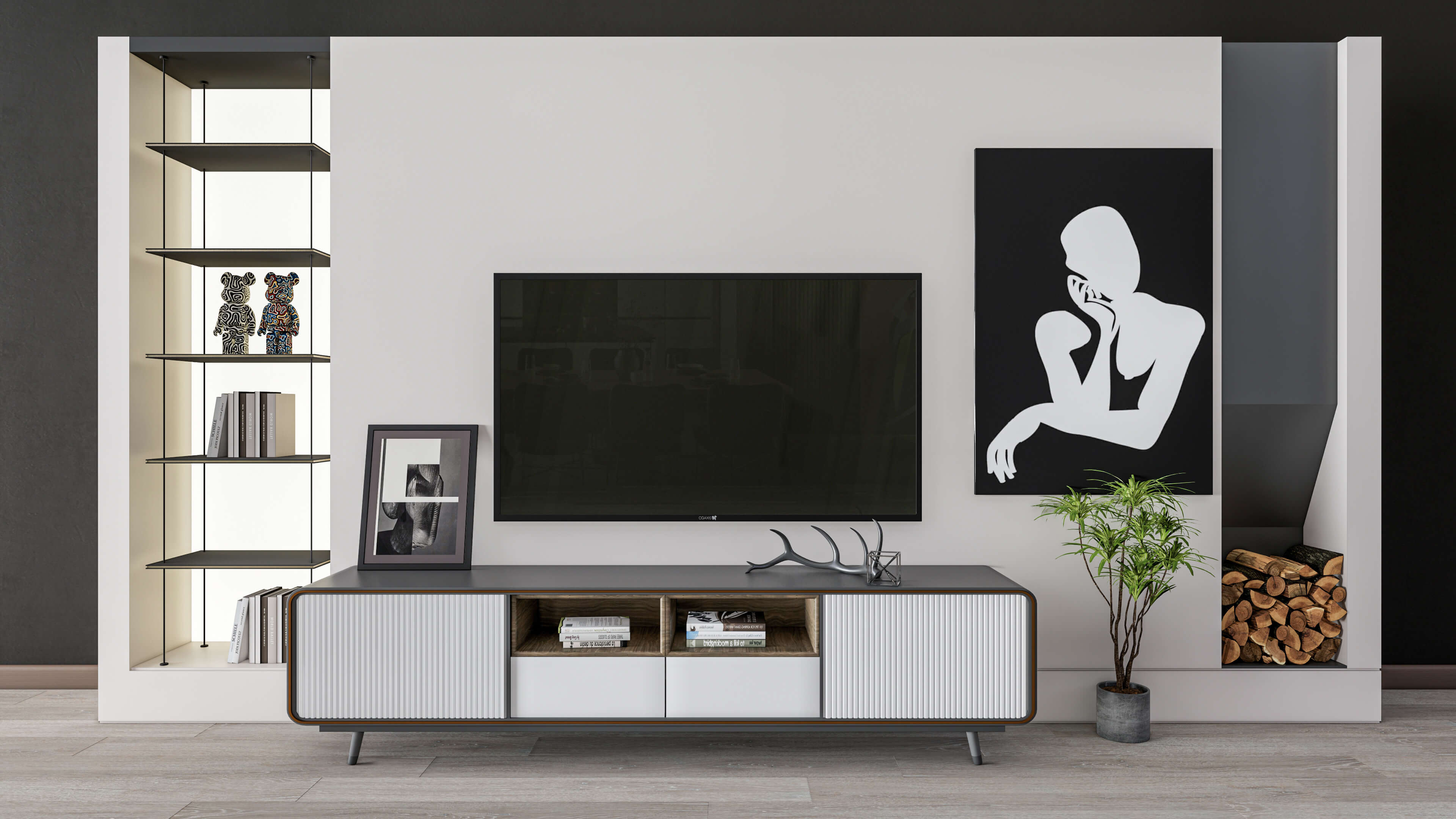 TV Wall Unit - 3D Model by IID Studio