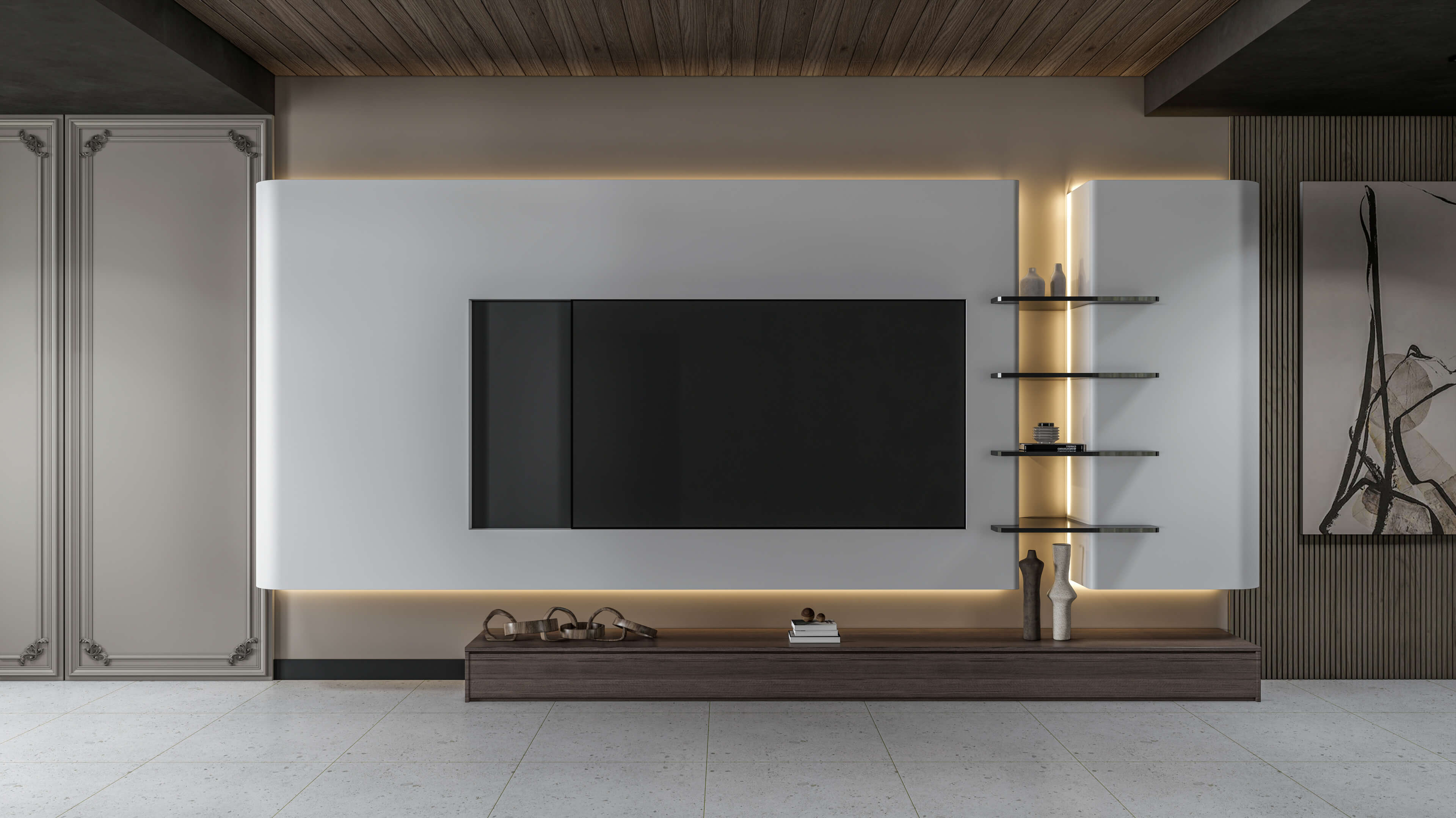 TV Wall Unit - 3D Model by IID Studio