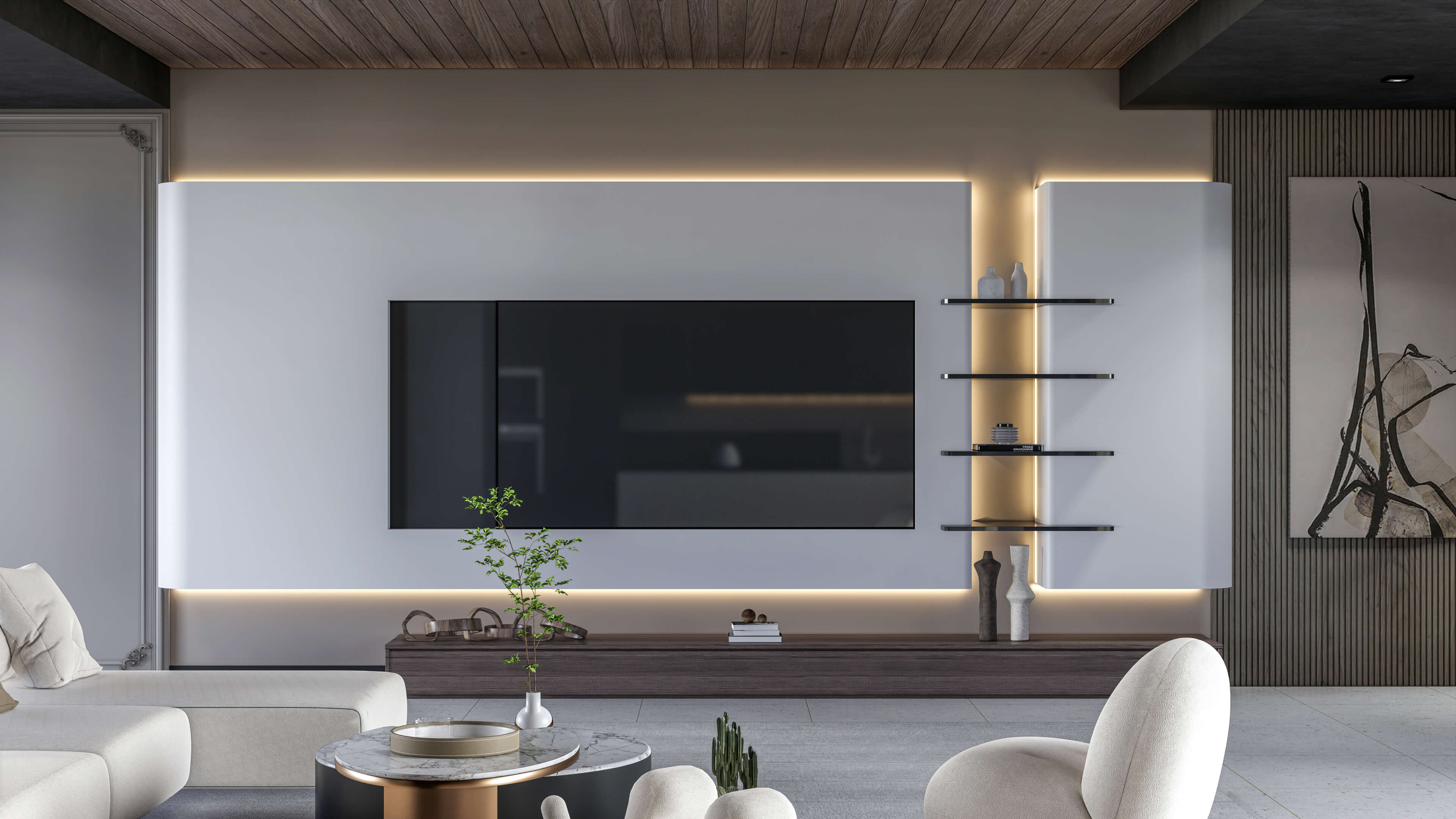 TV Wall Unit - 3D Model by IID Studio