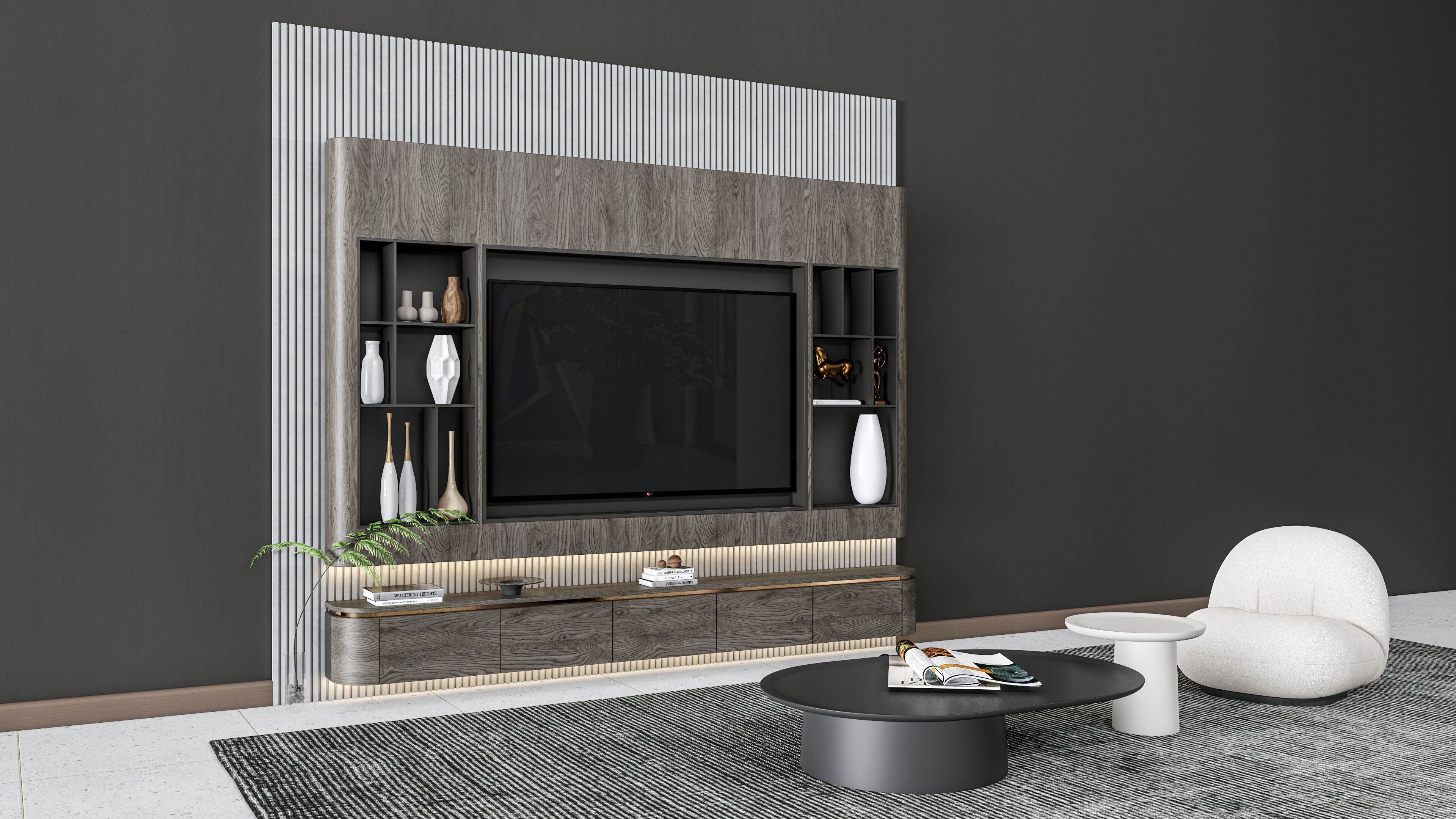 TV Wall Unit - 3D Model by IID Studio