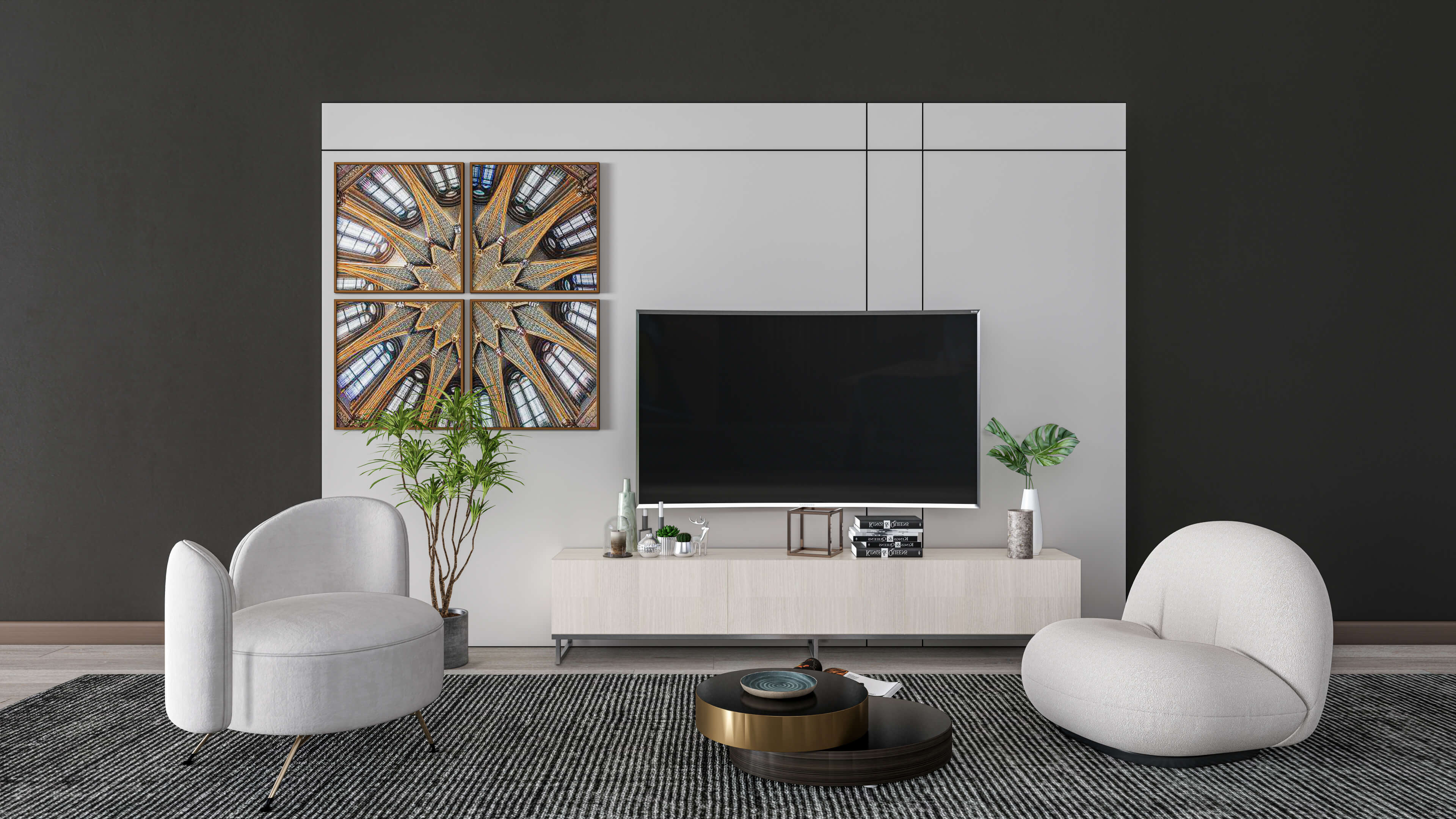 TV Wall Unit - 3D Model by IID Studio