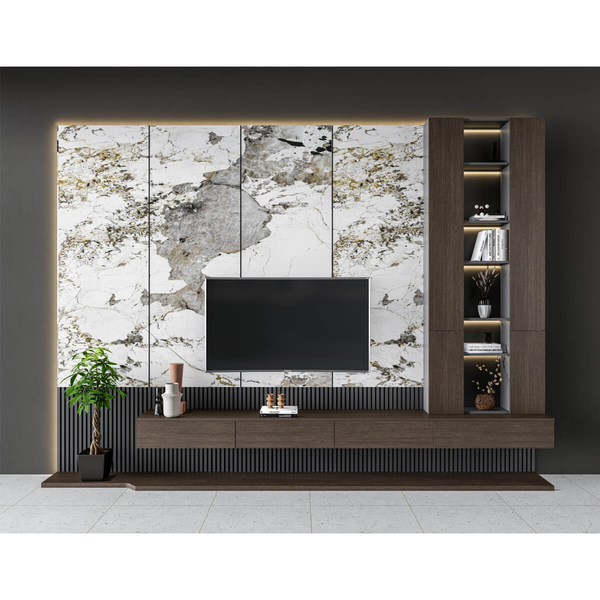 TV Wall Unit - 3D Model by IID Studio