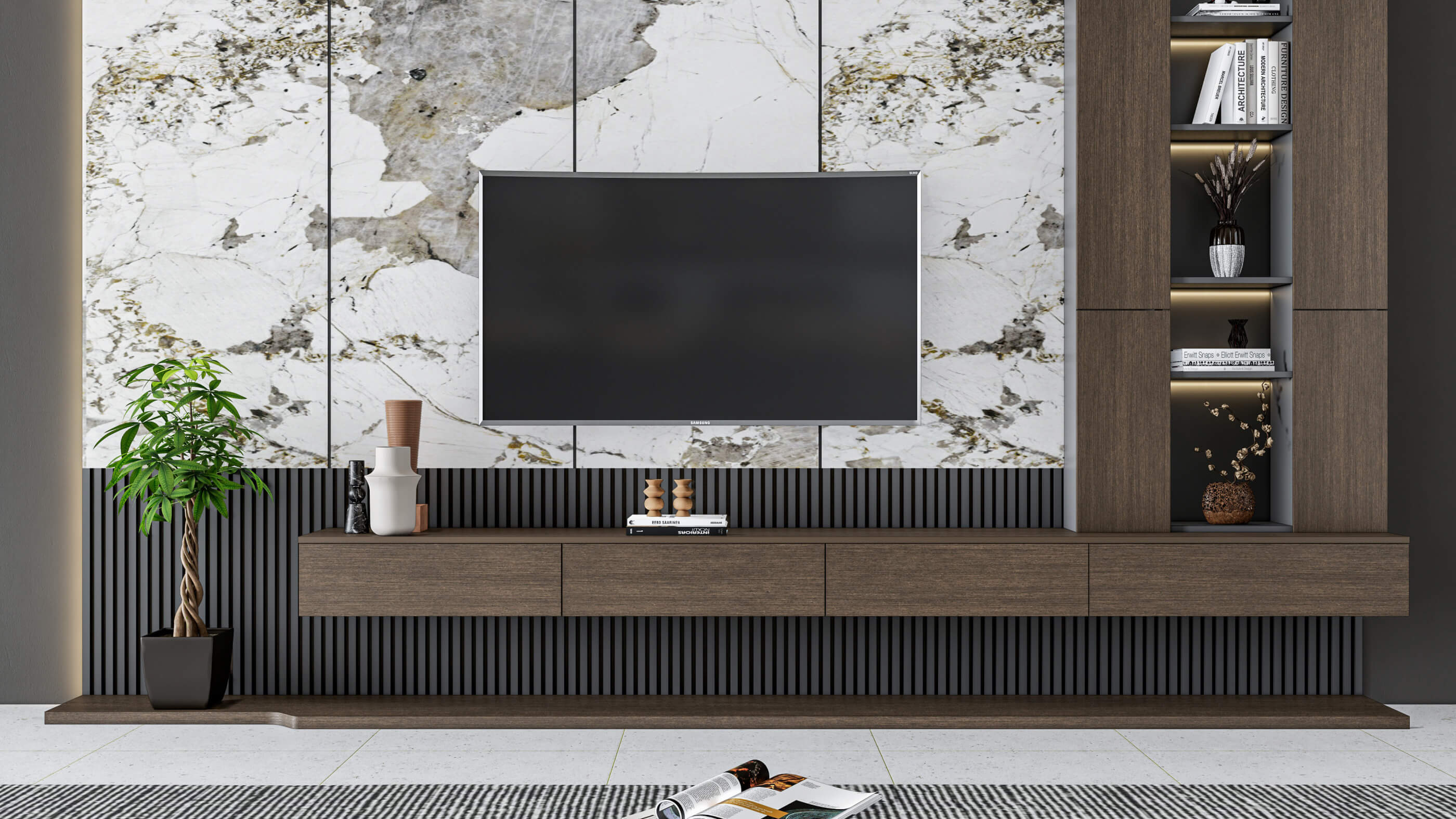 TV Wall Unit - 3D Model by IID Studio