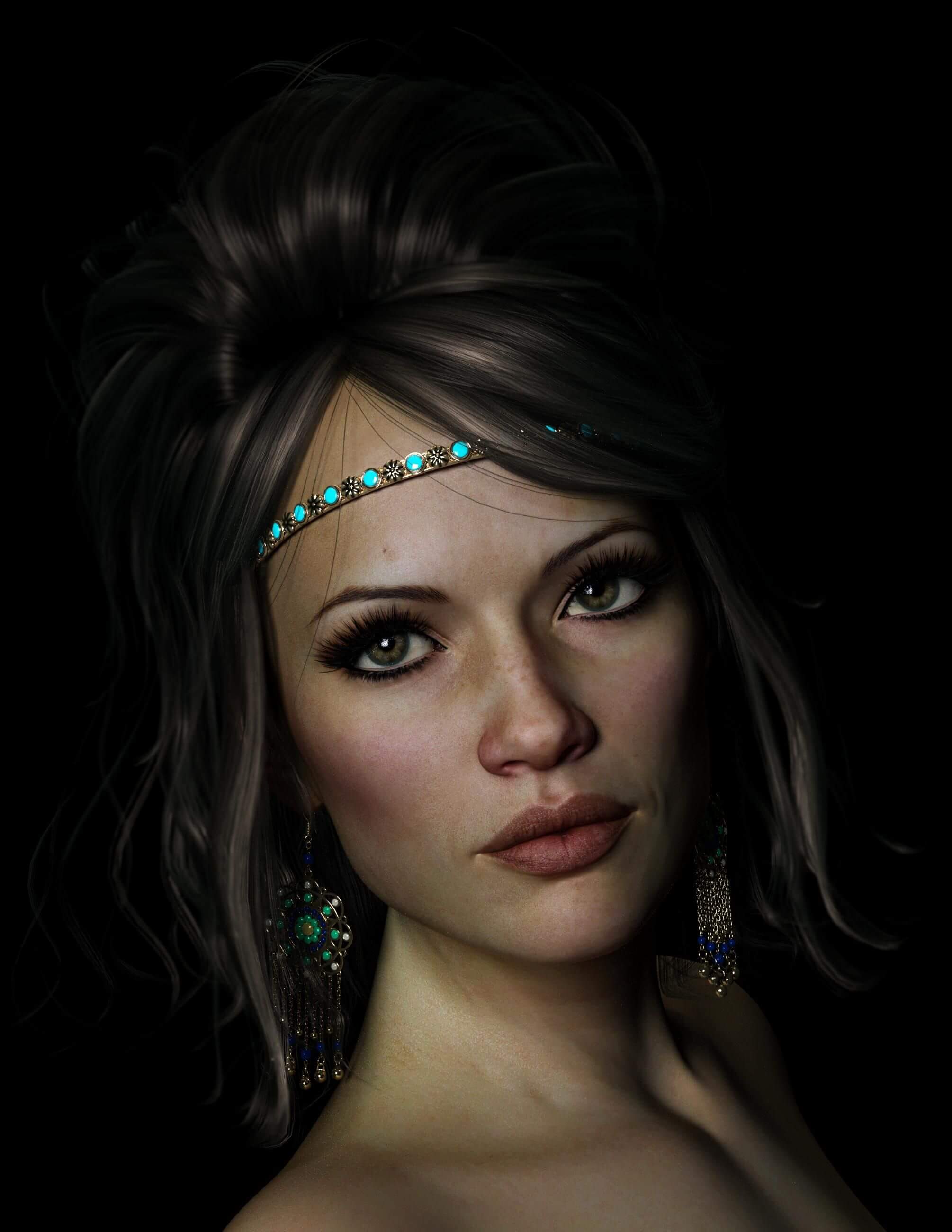 Big Earrings 3D Render, Digital Art by Ikke46