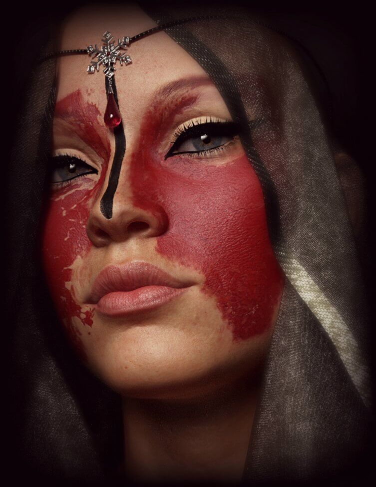 Painted Face 3D Render, Digital Art by Ikke46