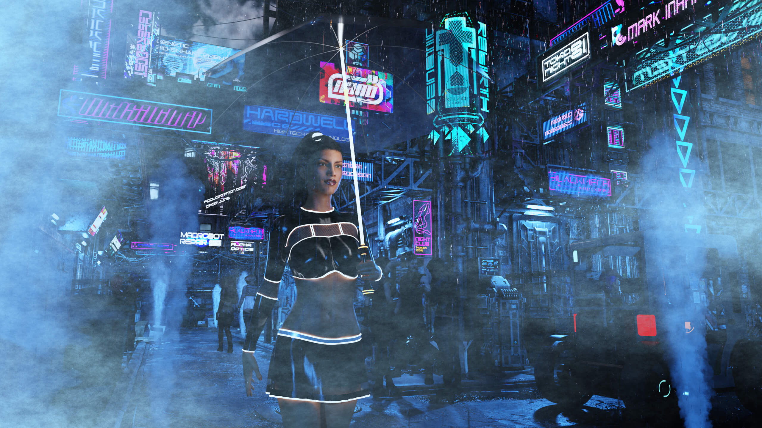 A Walk in Cybercity 3D Render, Digital Art by ikkeVC
