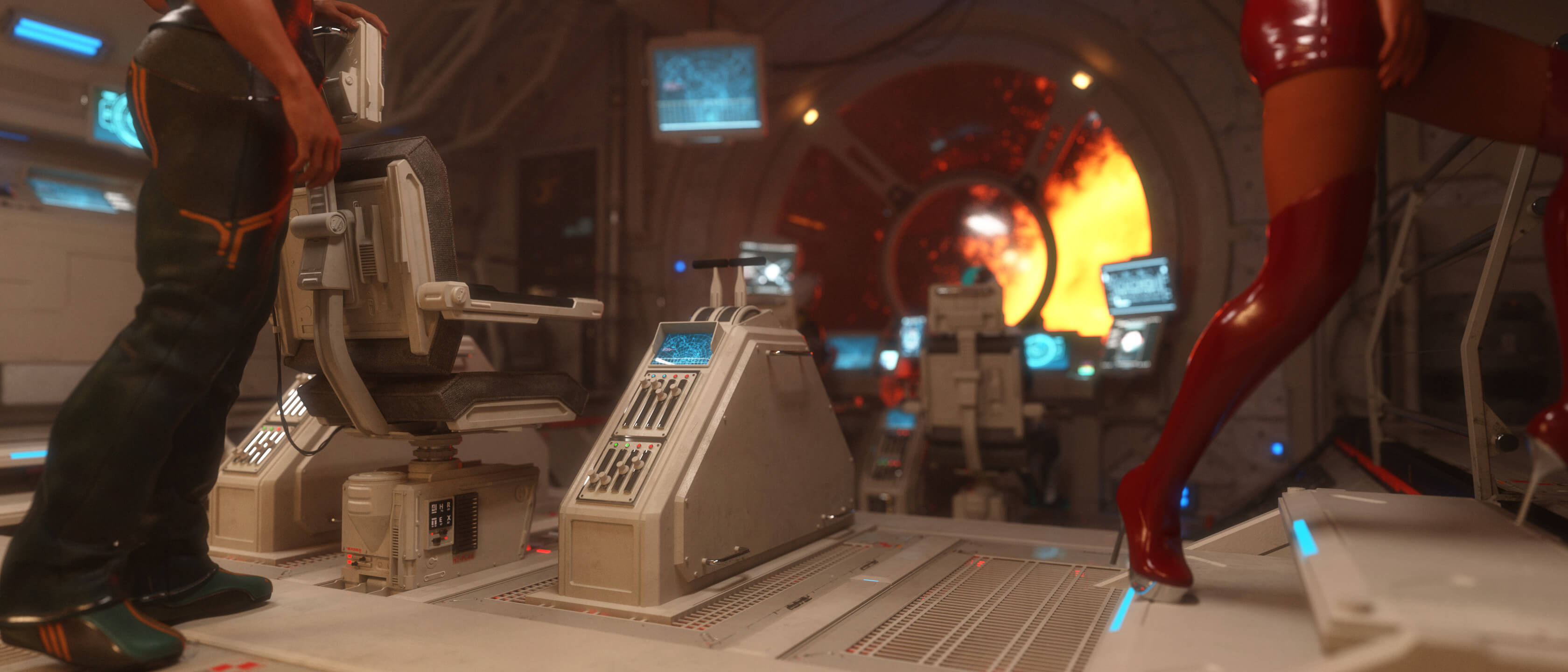 Starship Bridge Distraction 3D Render, Digital Art by ikkeVC