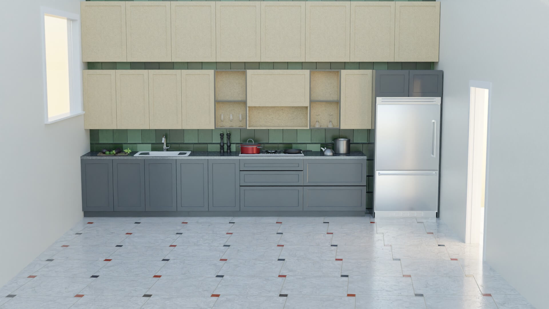 Aluminum Kitchen Cabinet - 3D Model by ilham45